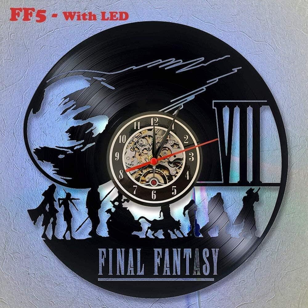 AGGG Final Fantasy Clock Recording Vinyl Wall Clock LED Wall Clock 7 ...