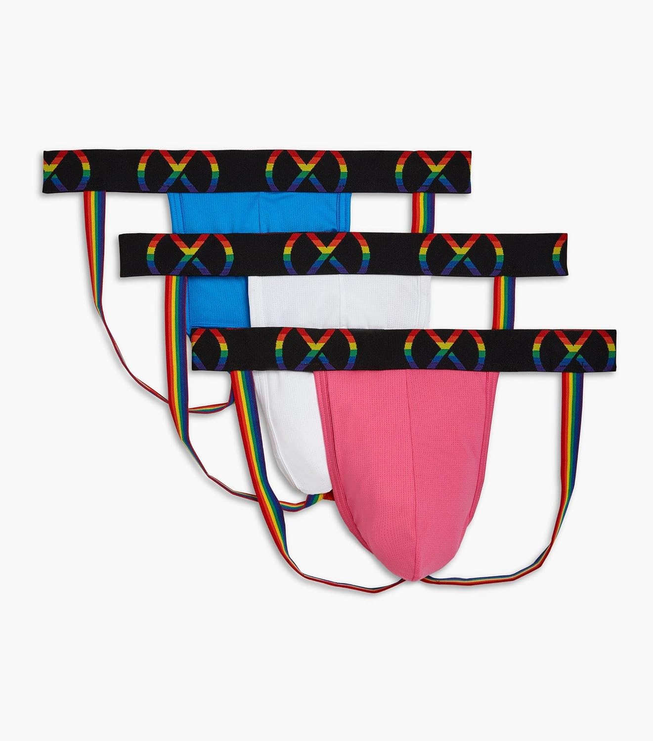 2(X)IST (X Sport Mesh Pride 3-Pack Jock Strap Electric Blue/White/Pink ...
