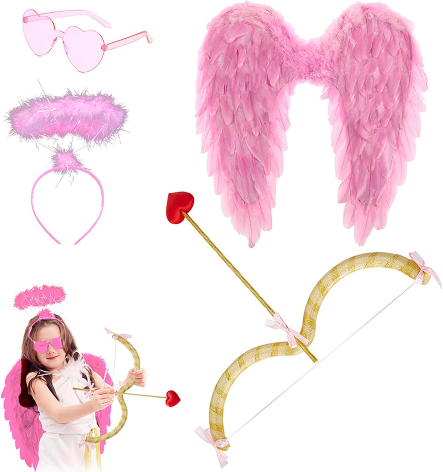 Amazon.com: Suity 4Pcs Love Cupid Costume Accessories Props for Women ...