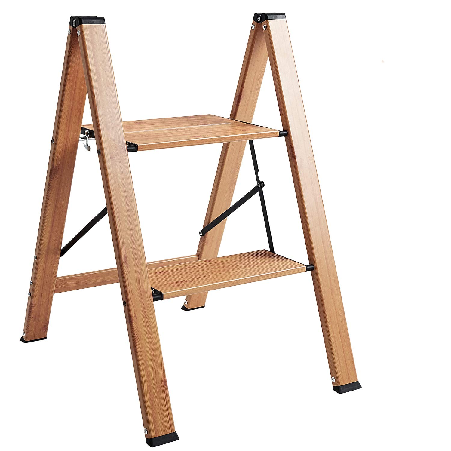 Delxo Aluminum 2 Step Stool, Lightweight Kitchen Step Ladders with Anti ...