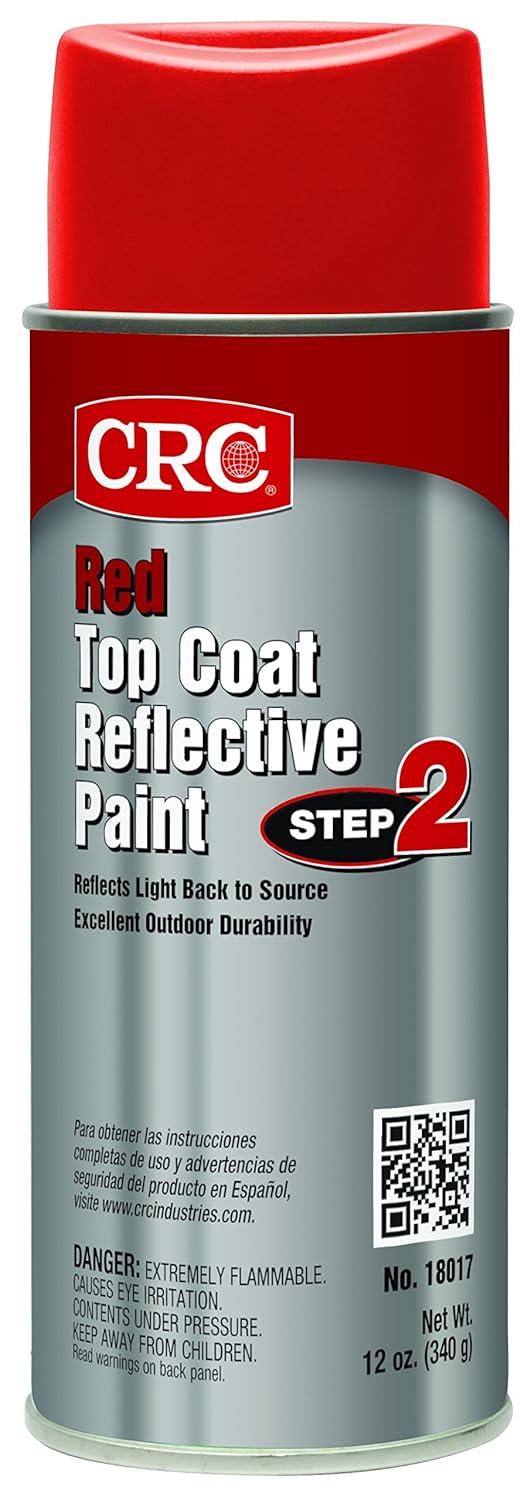CRC 18017 Red Reflective Paint - Top Coat, 12 WT oz., 16 fl. oz ...