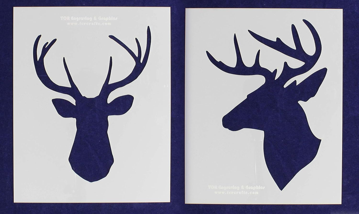 Amazon.com : Buck-Deer Head Stencils (Front and Side Views) 17.5 Inch H ...