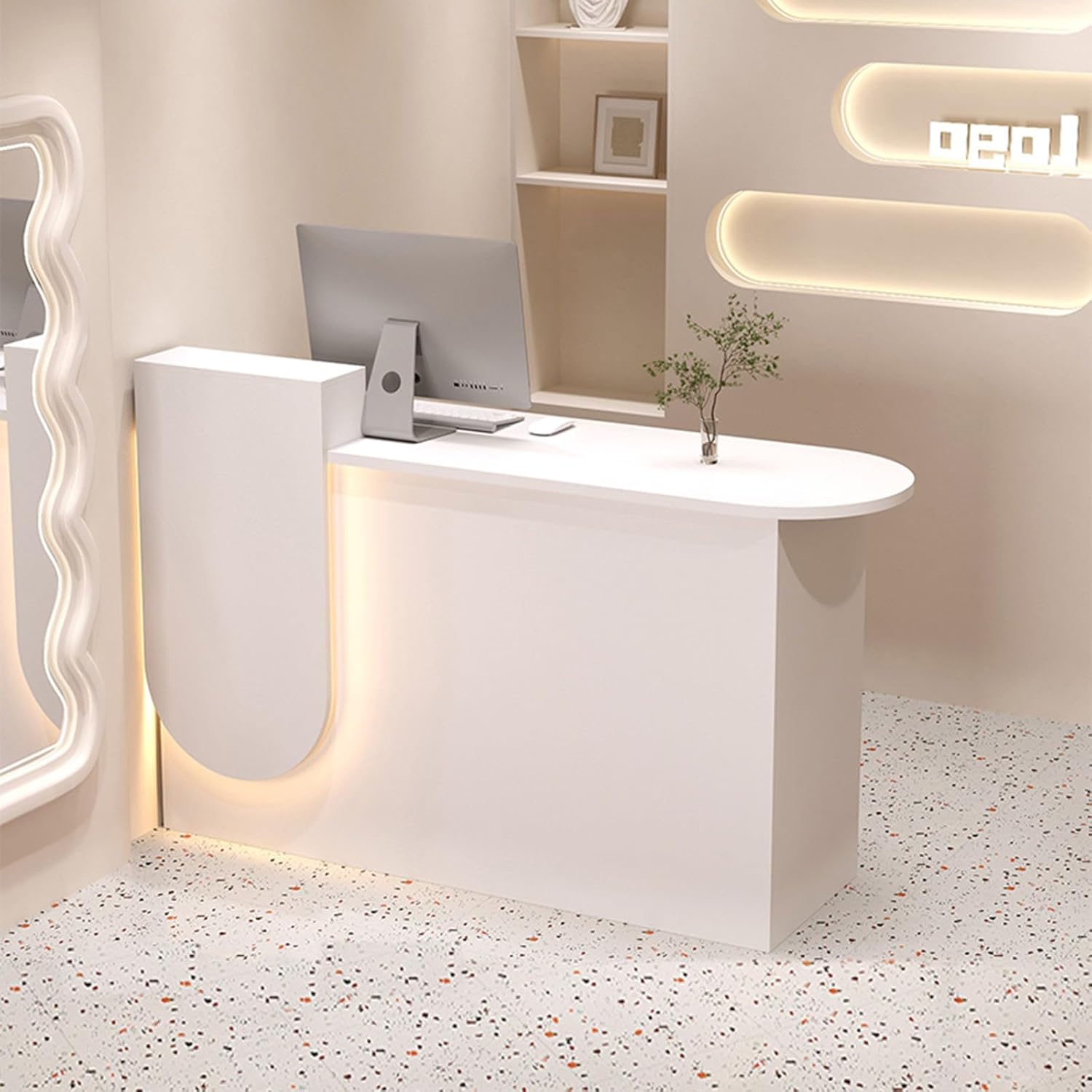 Amazon.com: Checkout Counter, Reception Desk with Led Lights and ...