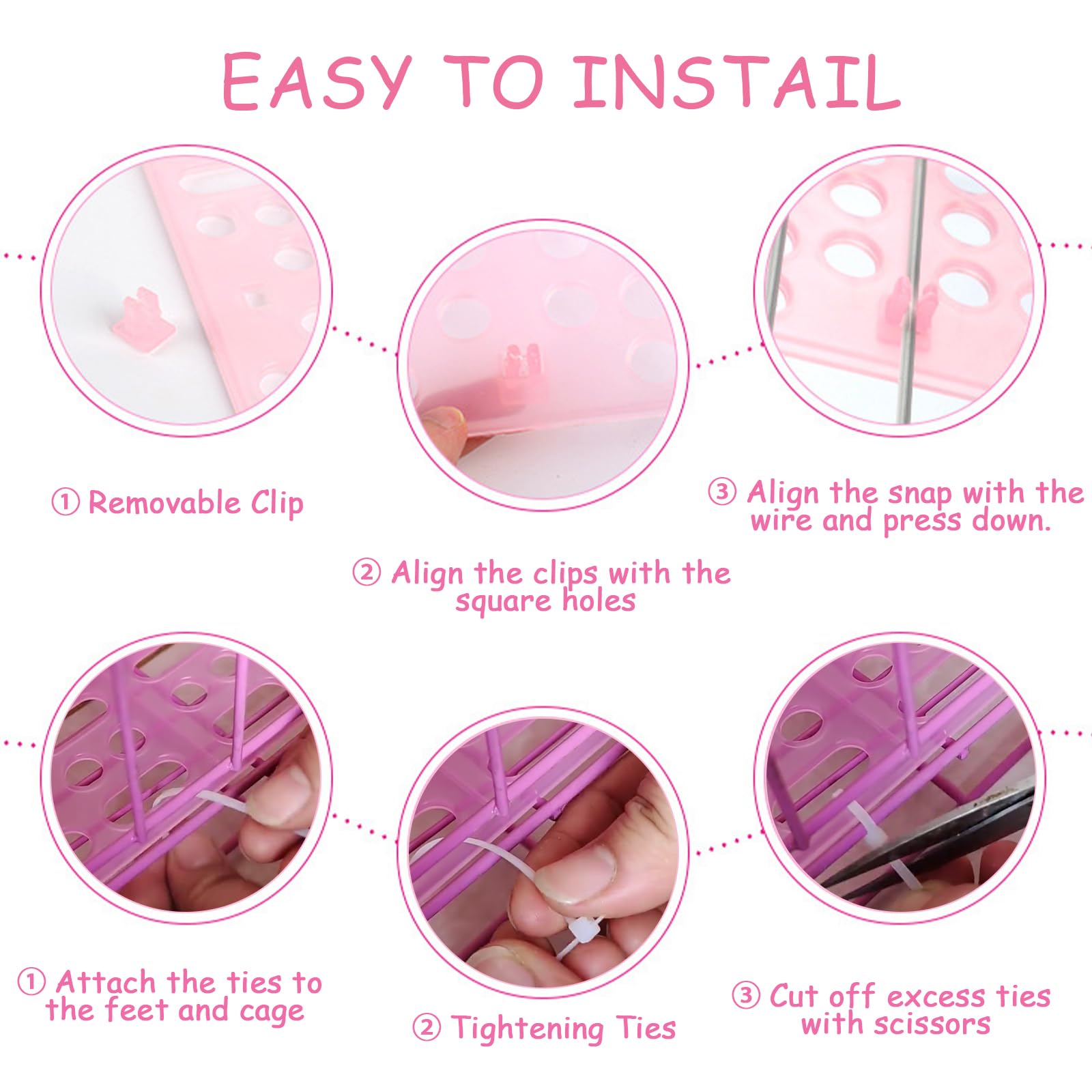 Plastic Cage Flooring 12 Pack Rabbit Cage Mats - Plastic Feet Pads With ...