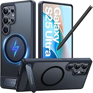 Amazon.com: TORRAS Fuerte soporte magnético y sin costuras para Samsung Galaxy S25 Ultra, apto ...
