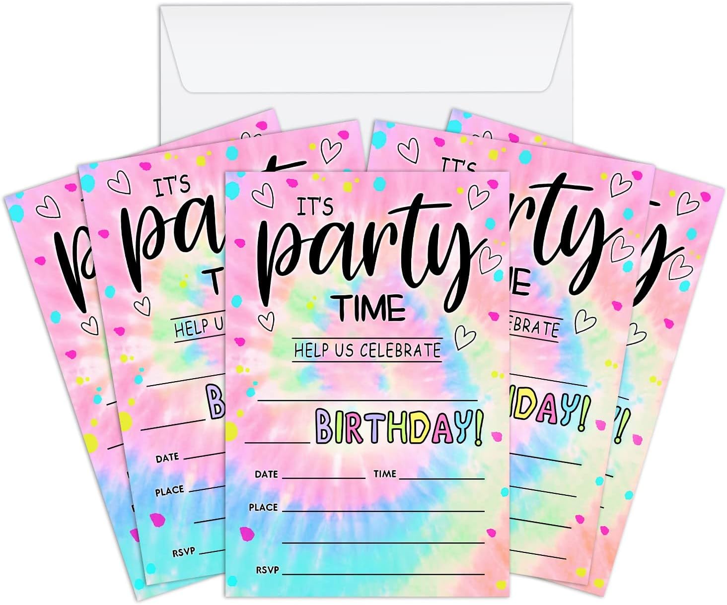Amazon.com : WUAWN 20 It's Party Time Birthday Invitations with ...