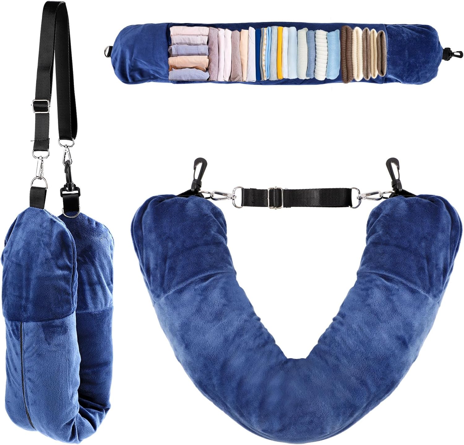 Stuffable Travel Pillow with Clothes, Soft Plush Transformable Neck ...