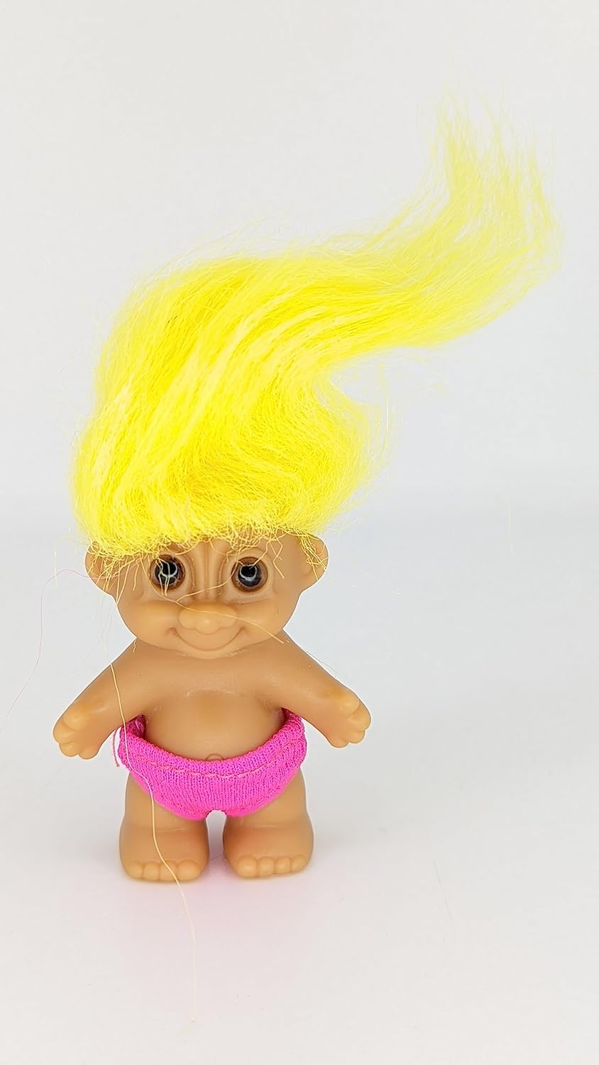 Amazon.com: Troll Doll Yellow Hair Reto Vintage Old 2 inch Bingo Good ...