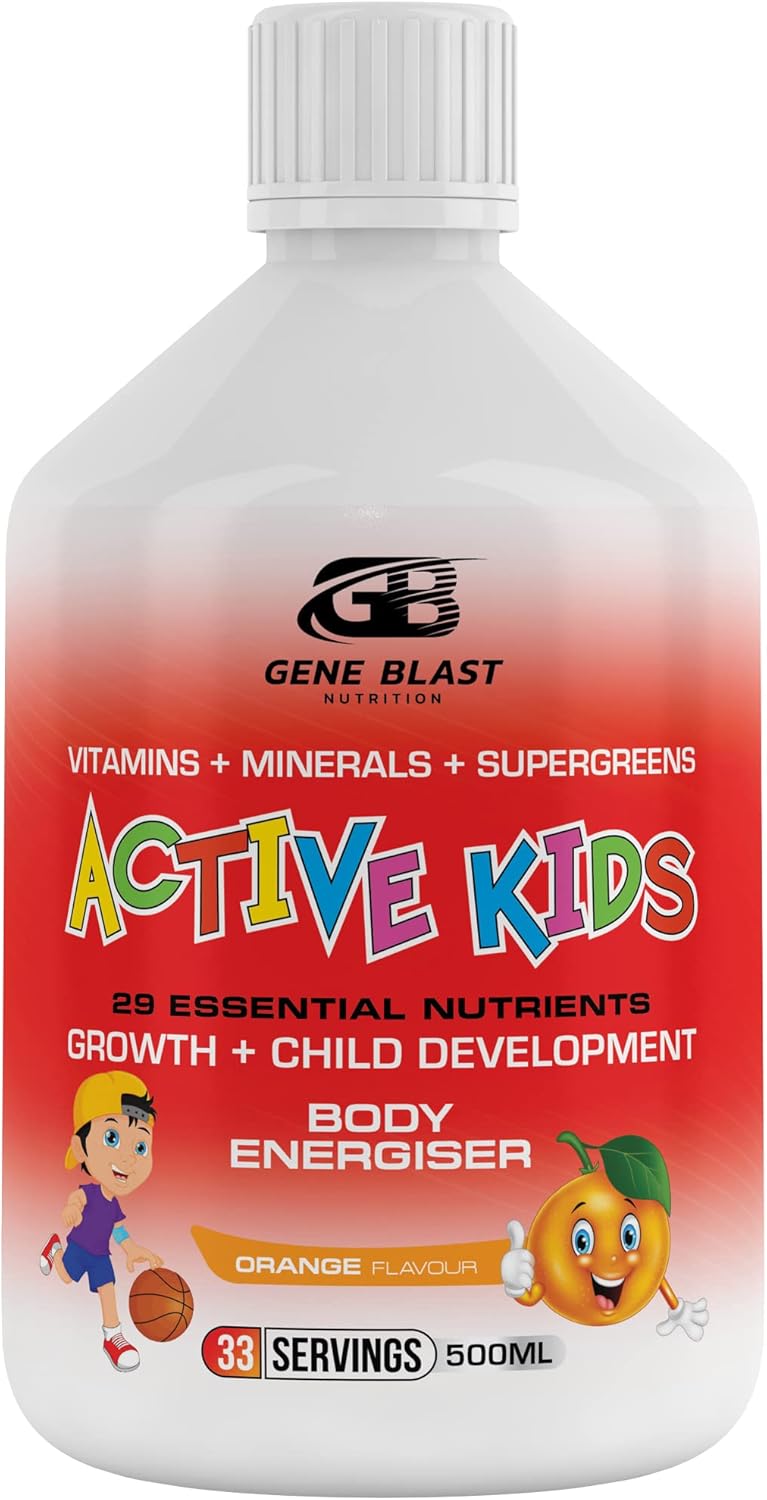 Gene Blast Active Kids Liquid Multivitamin Supplement, Minerals, and ...