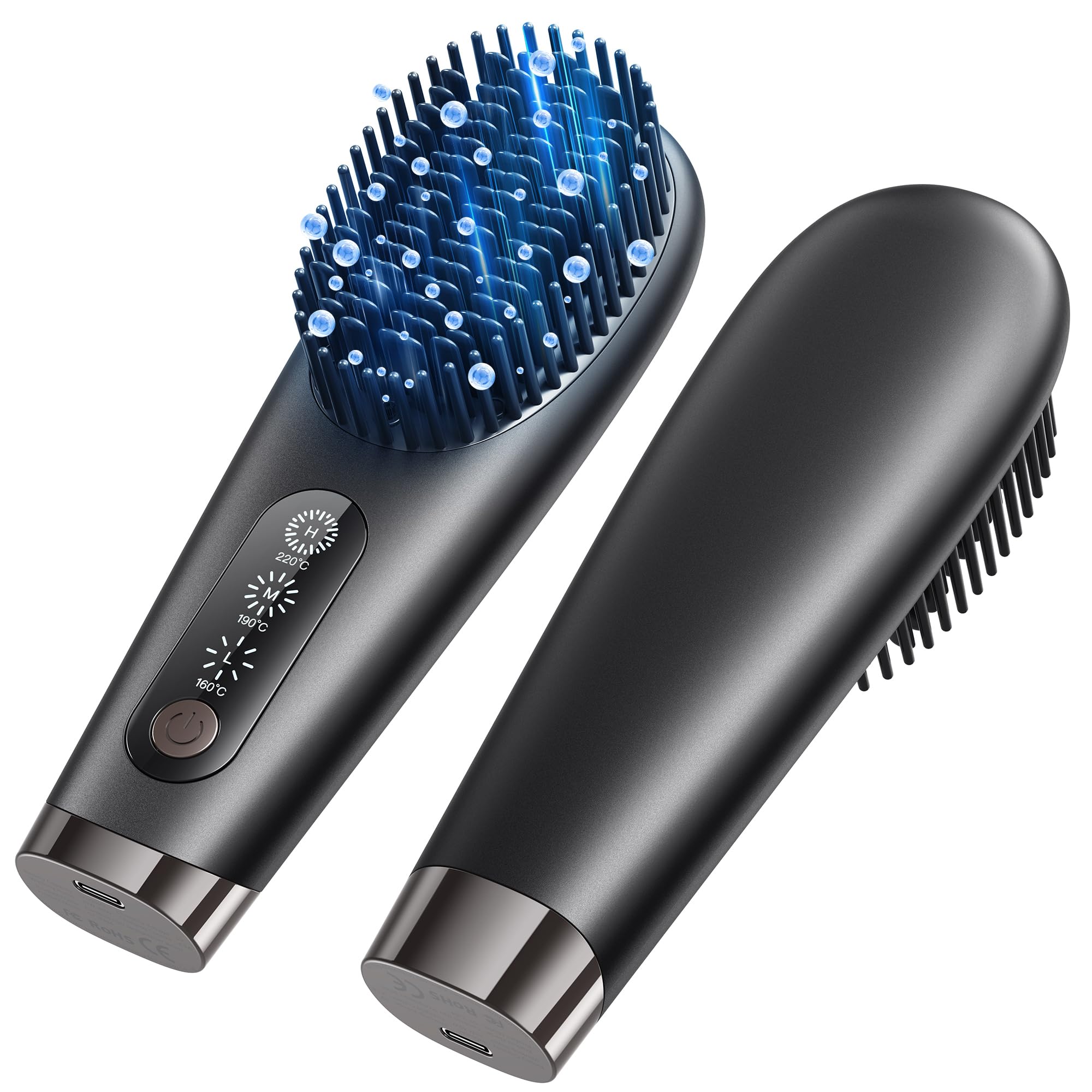 Amazon.com : Portable Cordless Hair Straightener Brush: Wireless Ionic ...