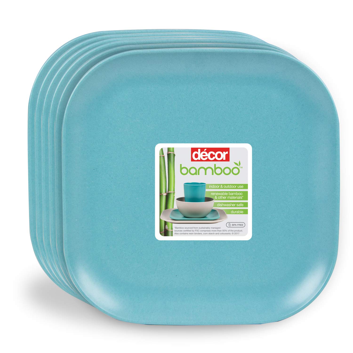 Buy Décor EcoLite Bamboo Dinner Plates | Non Toxic Reusable Dishwasher ...