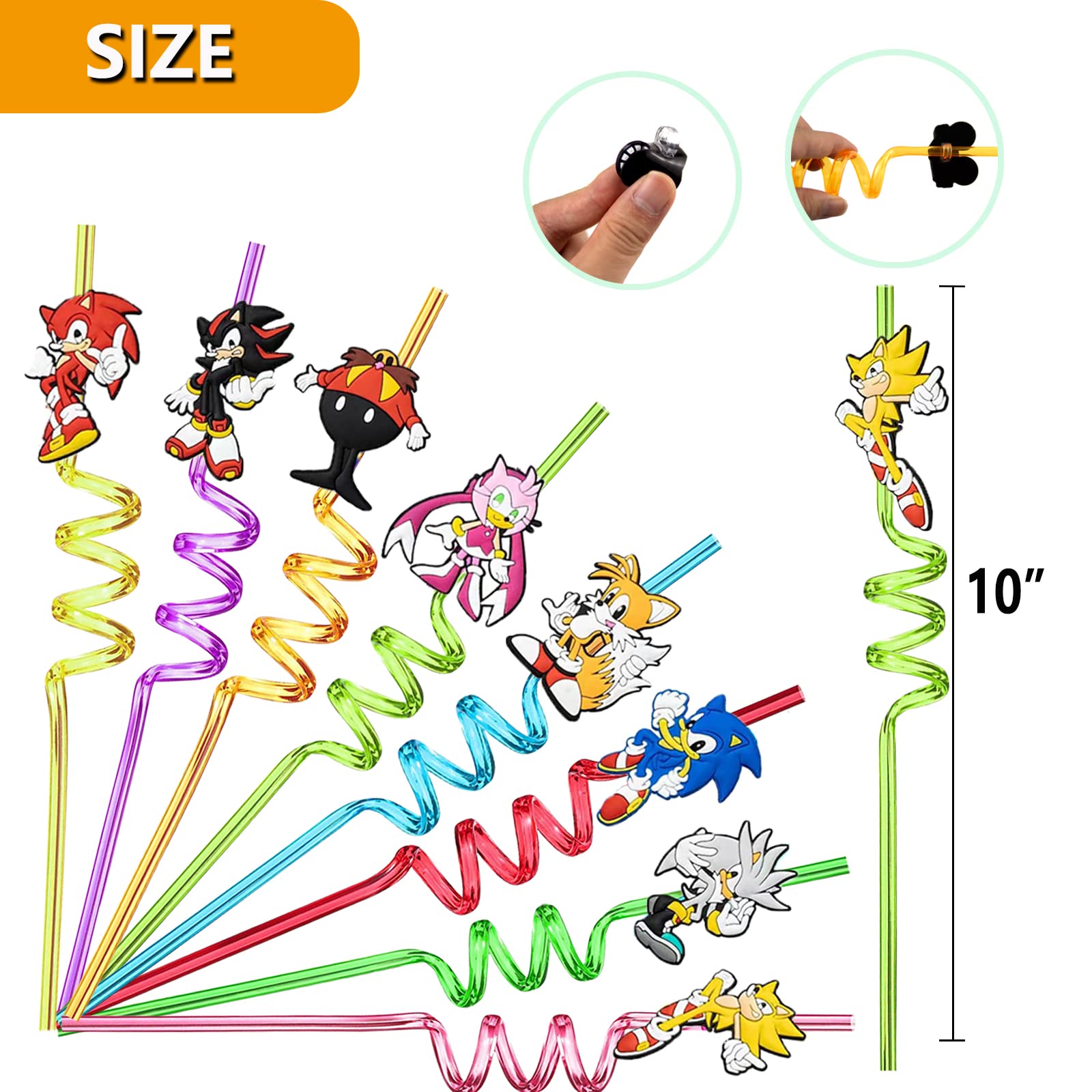 24Pcs Cartoon Reusable curly Straws, Cocktail Drink Straw Decoration ...