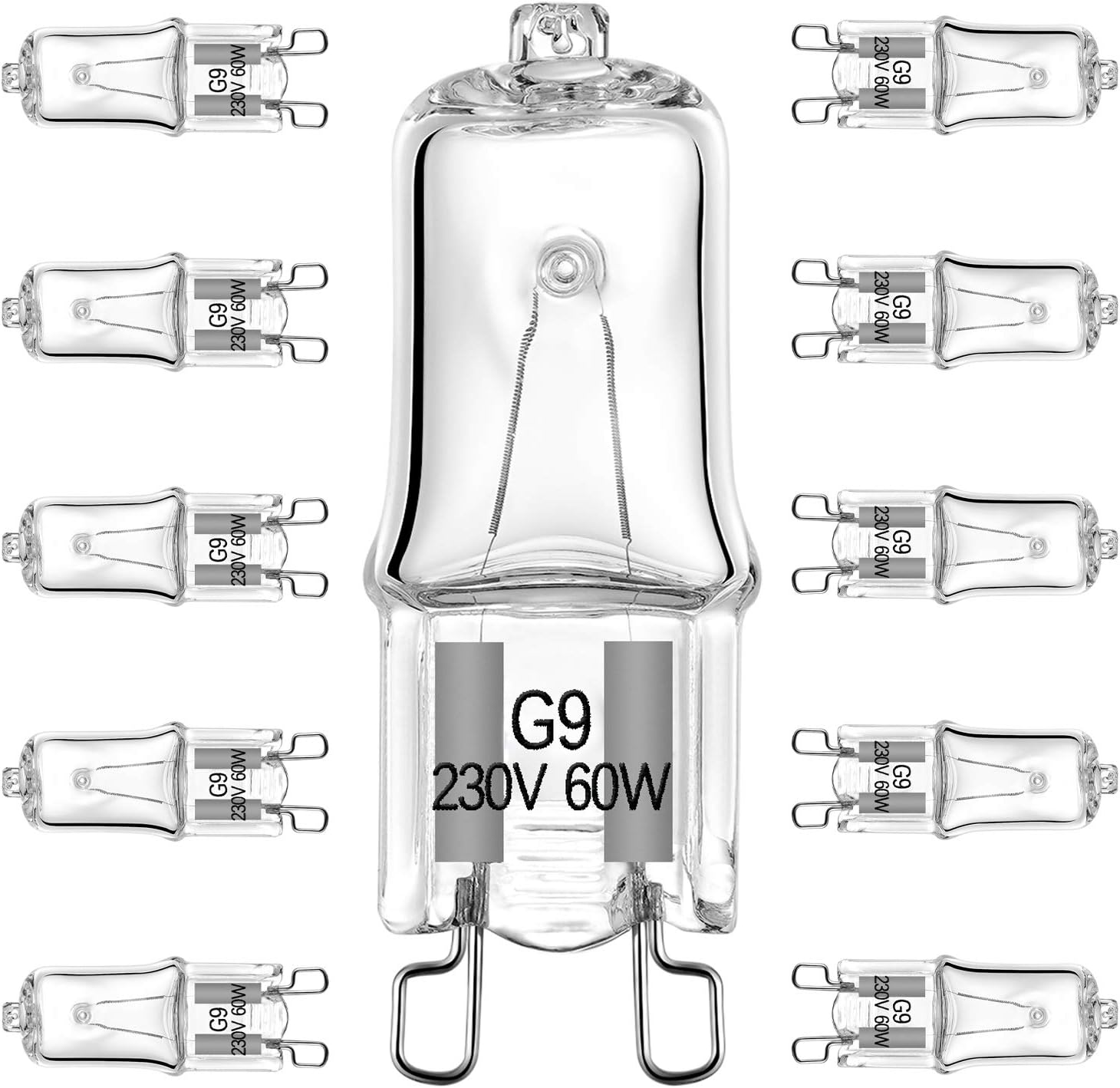 EKSAVE G9 Halogen Bulb 60W 230V 2 Pin Base Replacement Light Bulbs ...