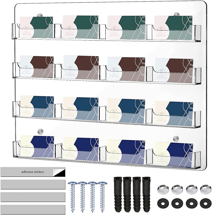 Amazon.com : Acrylic Business Card Holder Wall Mount Clear Sticker ...