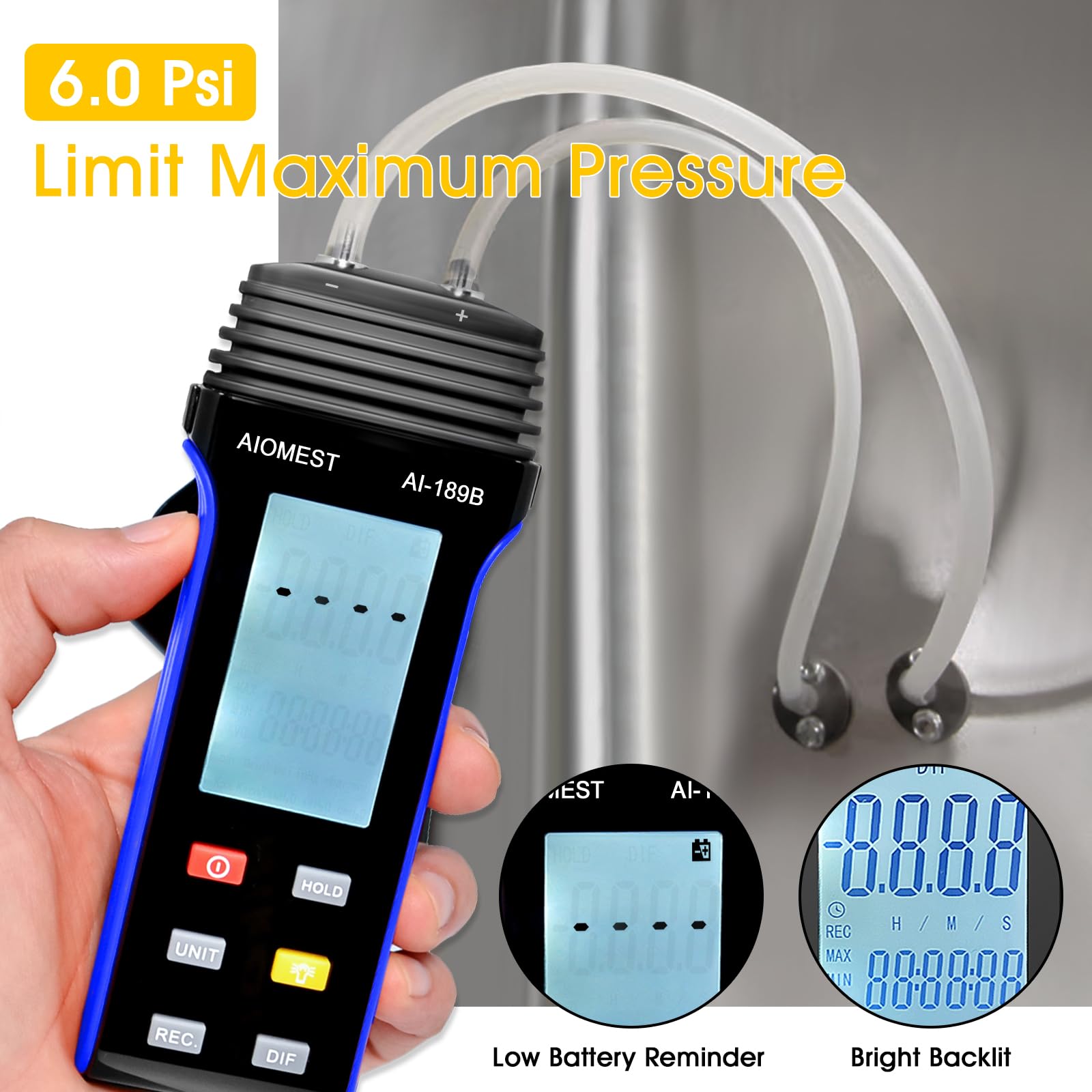 Snapklik.com : AIOMEST Manometer Gas Pressure Tester 30 Psi / 206.8 Kpa ...