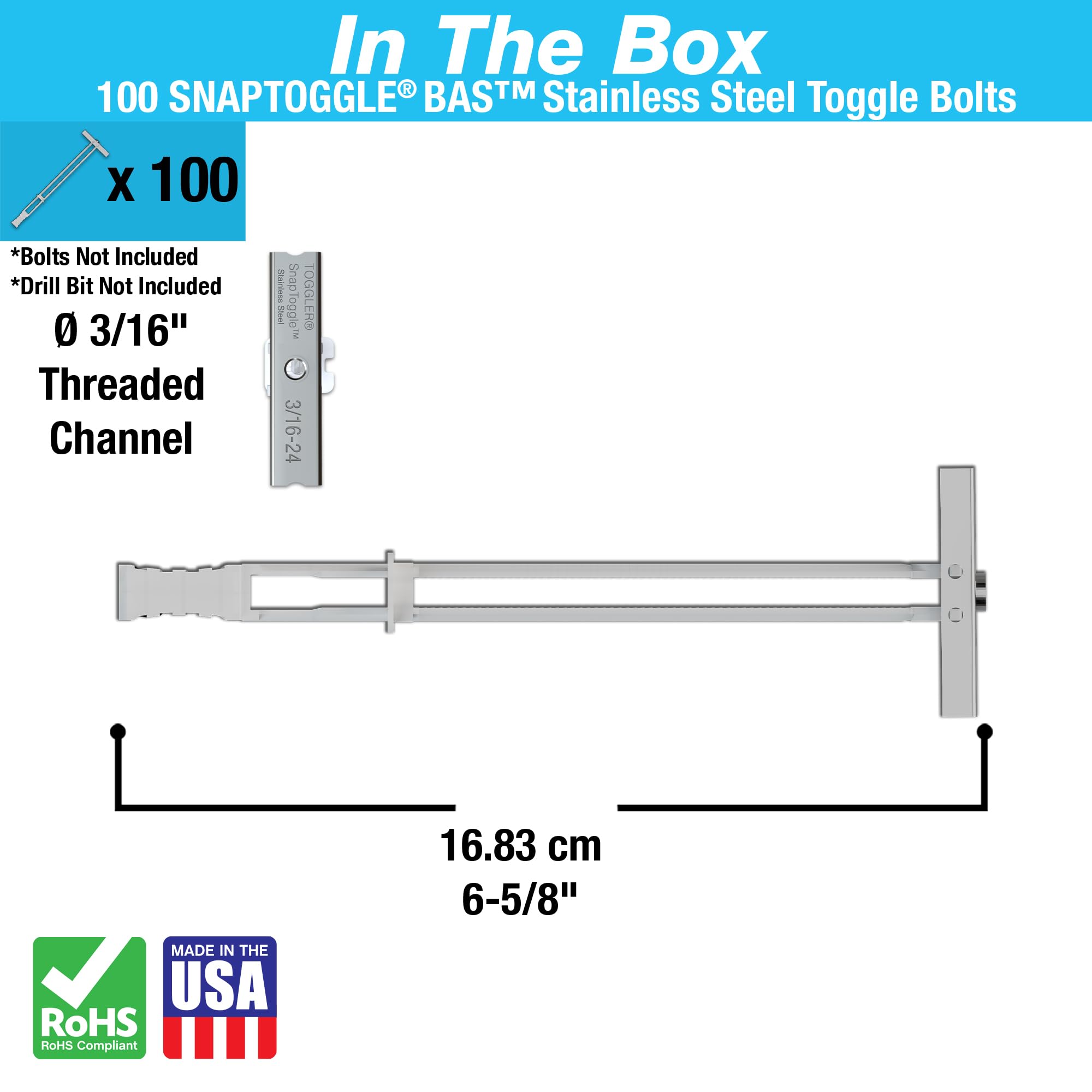 Snapklik.com : TOGGLER SNAPTOGGLE BAS Toggle Anchor, 304 Stainless ...