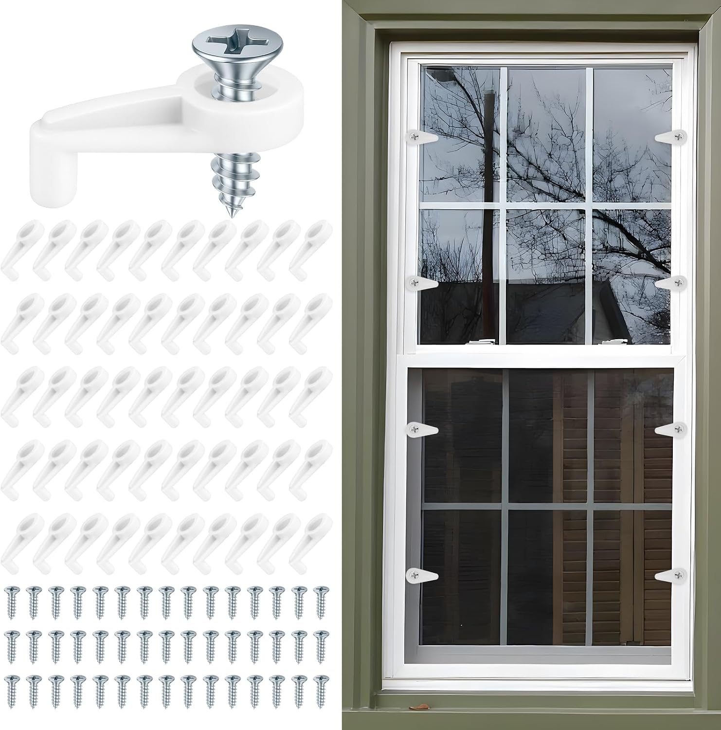 50PCS White Glass Retainer Clips Kit, Small Mirror Holder Glass Cabinet ...