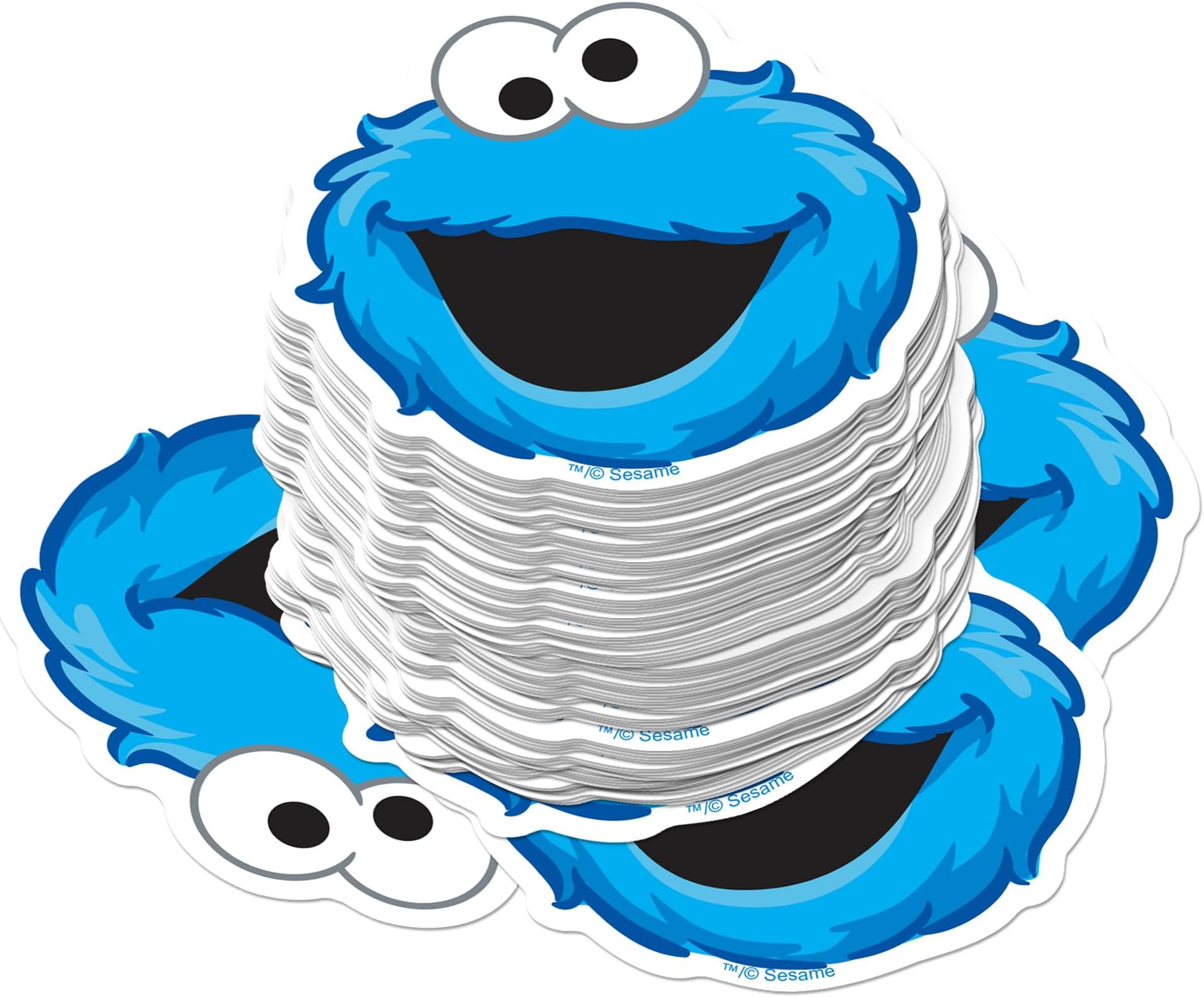 Amazon.com: Sesame Street Cookie Monster Face 50ct Vinyl Large Deluxe ...