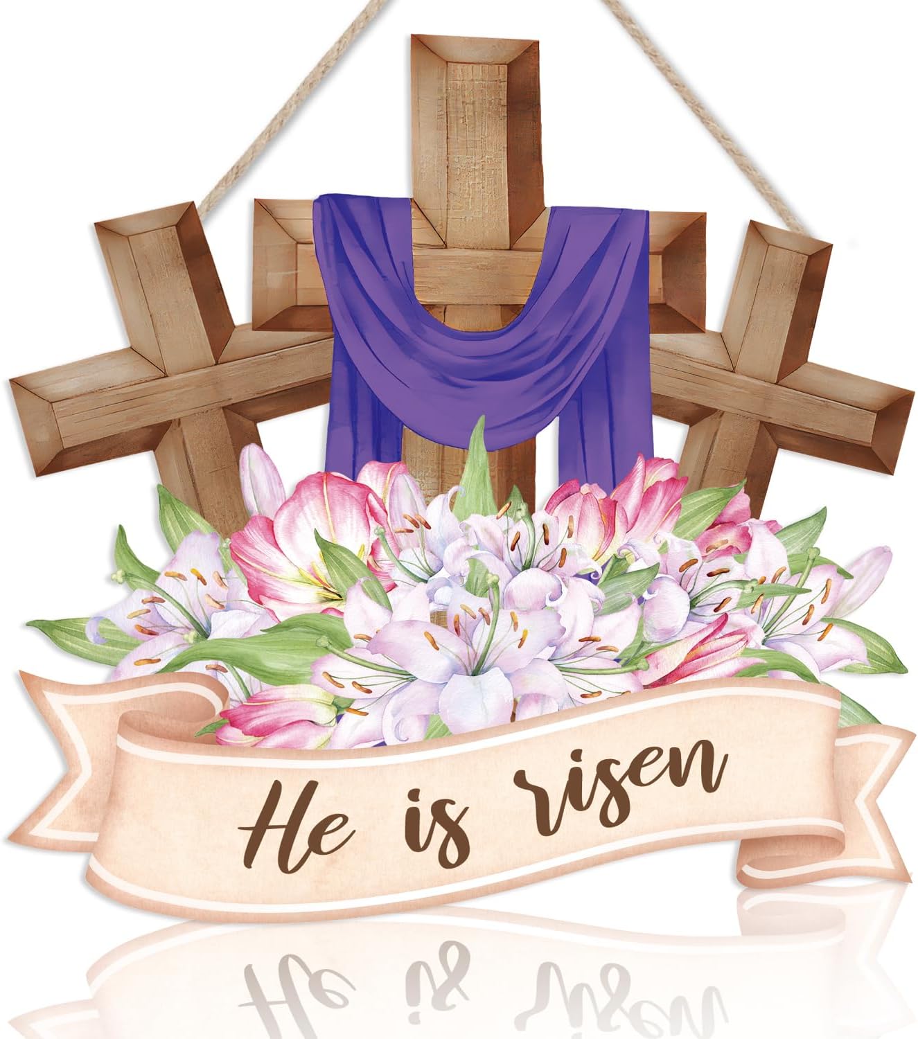 Amazon.com : TOARTi Happy Easter Hanging Wall Decor He is Risen Easter ...