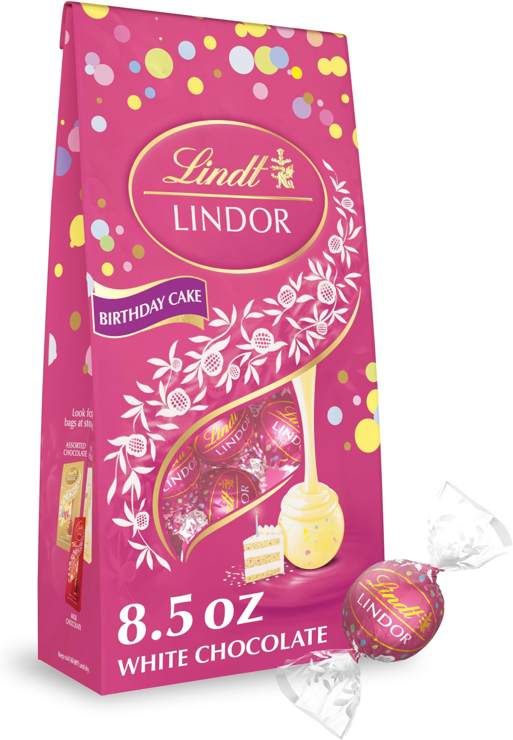 Amazon.com : Lindt LINDOR Raspberry Cheesecake White Chocolate Candy ...
