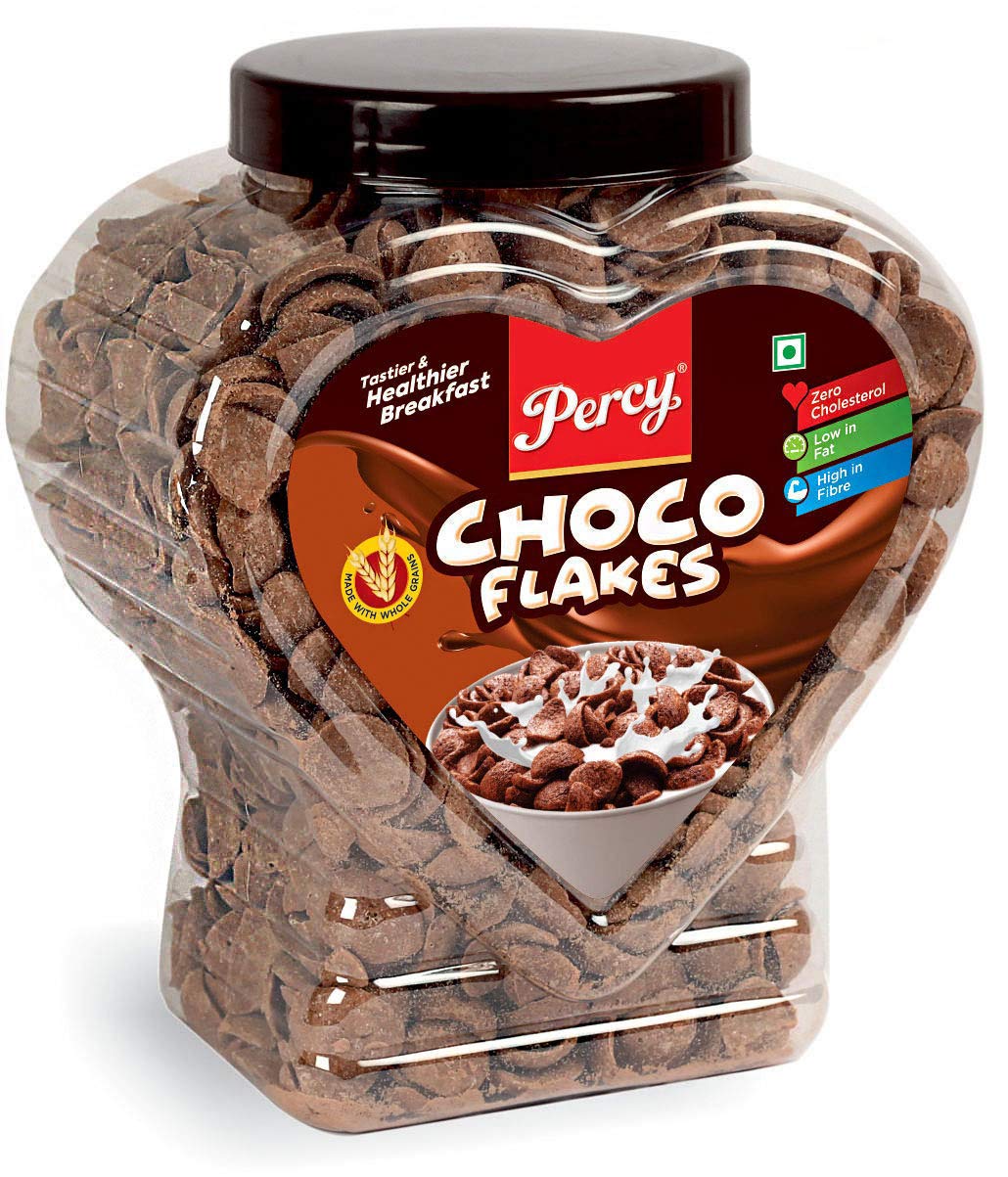 Buy Percy Breakfast Cereal, Choco Flakes, Jumbo Jar [Wholegrain and ...
