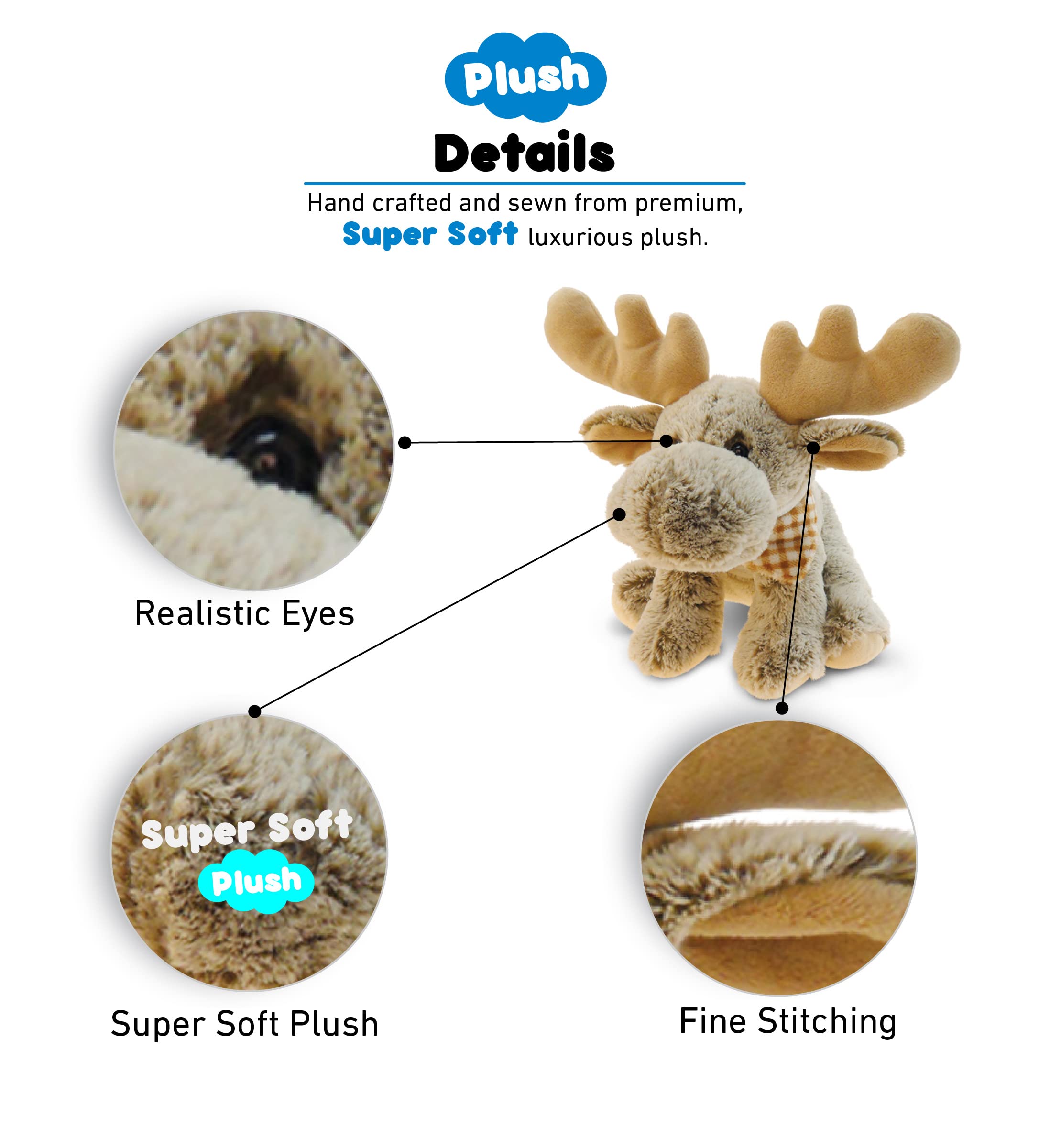 Snapklik.com : DolliBu Plush Moose Stuffed Animal - Soft Plush Huggable ...