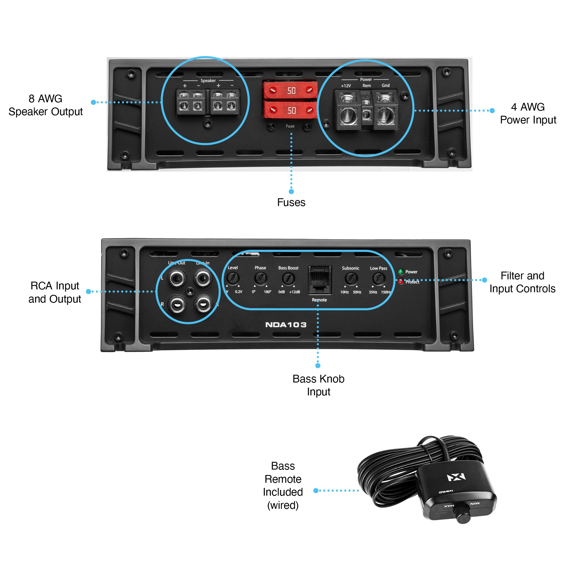 Snapklik.com : NVX NDA103 2000W MAX Power (1000W) RMS N-Series Class-D ...