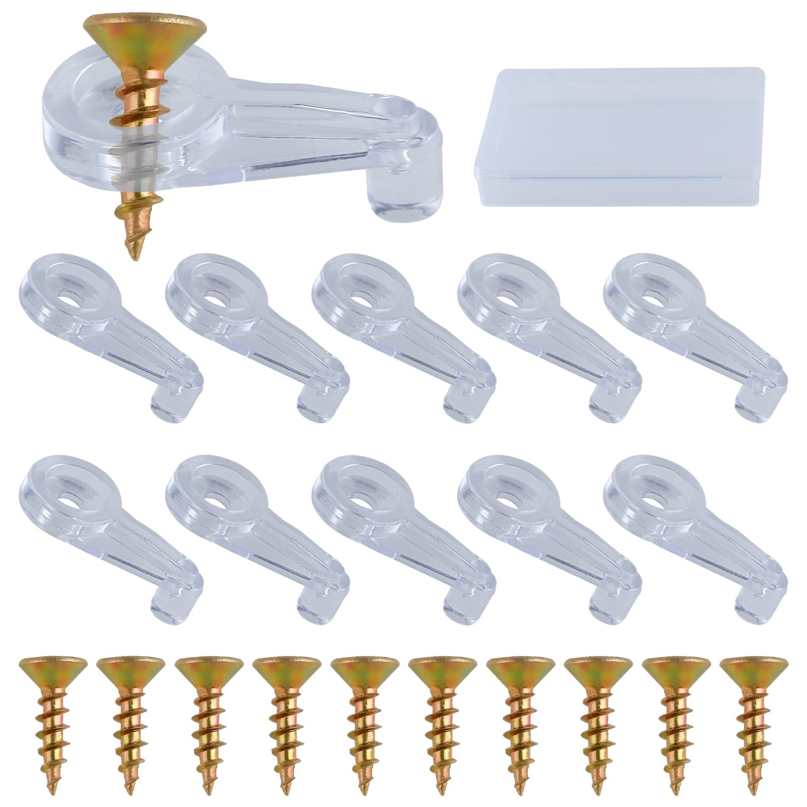 LEONTOOL 50 Pack Glass Door Retainer Clips Kit, Cabinet Glass Retainer ...