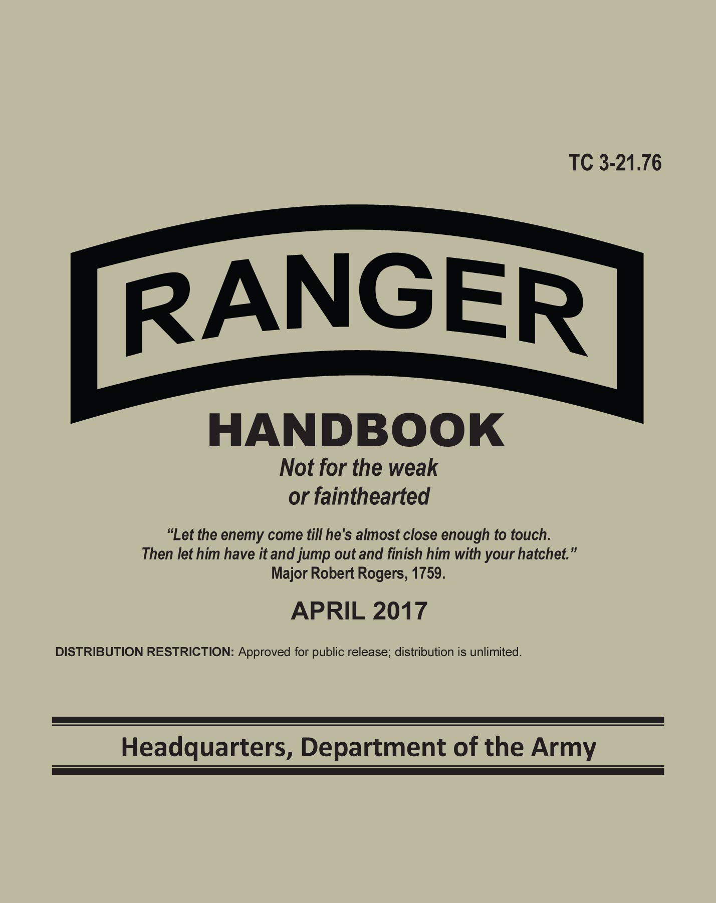 Waterproof Ranger Handbook: Training Circular TC 3-21.76 (Side Spiral ...