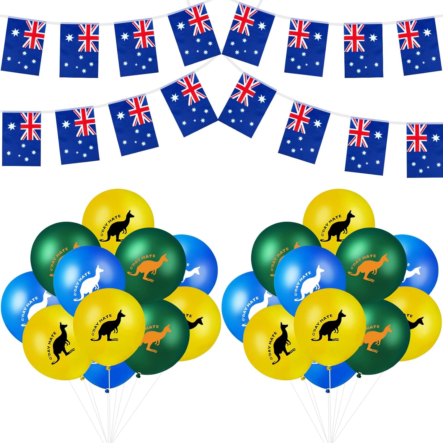 Australian Party Decorations Set, Including 24 Pcs Kangaroo Balloons ...