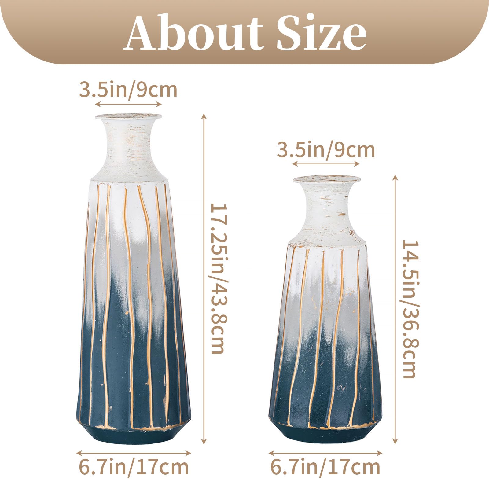 Sziqiqi Big Flower Vase for Floor - Large Vase for Decor Living Room ...
