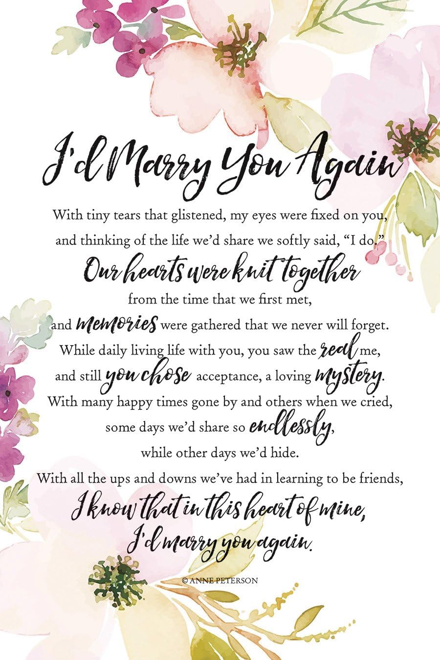 Amazon.com: DEXSA I'd Marry You Again Wood Plaque with Inspiring Quotes ...