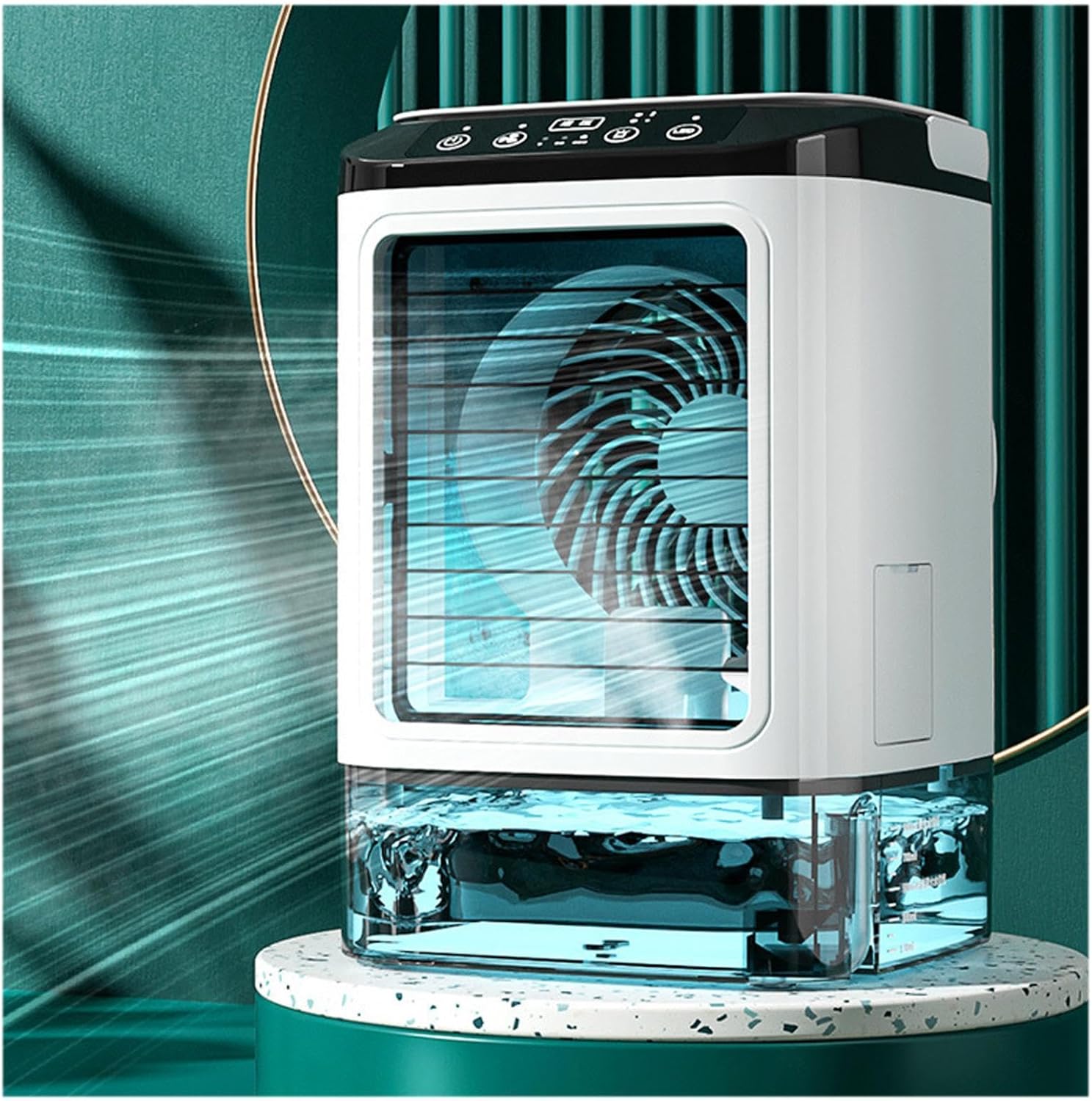 Portable Air-Conditioner, 900ml Water Tank,with Ice Box,3 Wind Speeds ...