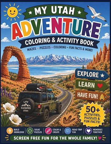 Utah Road Trip Coloring & Activity Book for Kids: My Utah Adventure ...