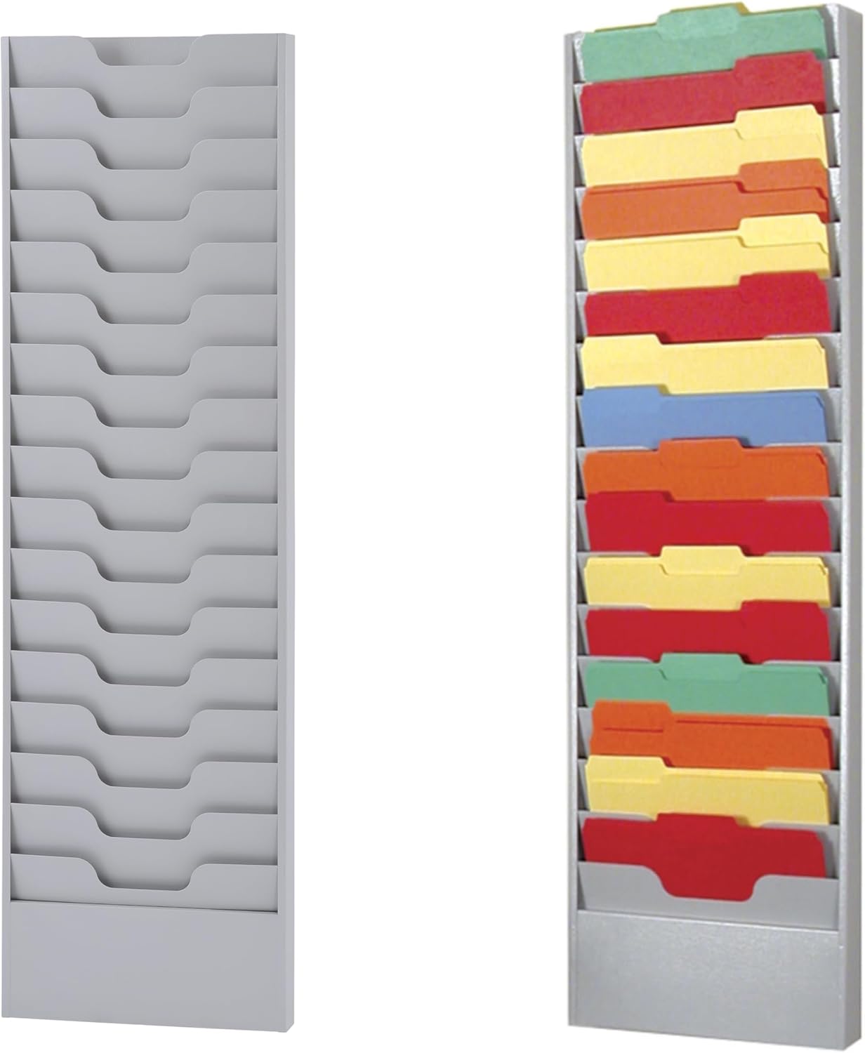Amazon.com: MAXXBUILD 16-Slot Wall Mount File Organizer, Metal Document ...