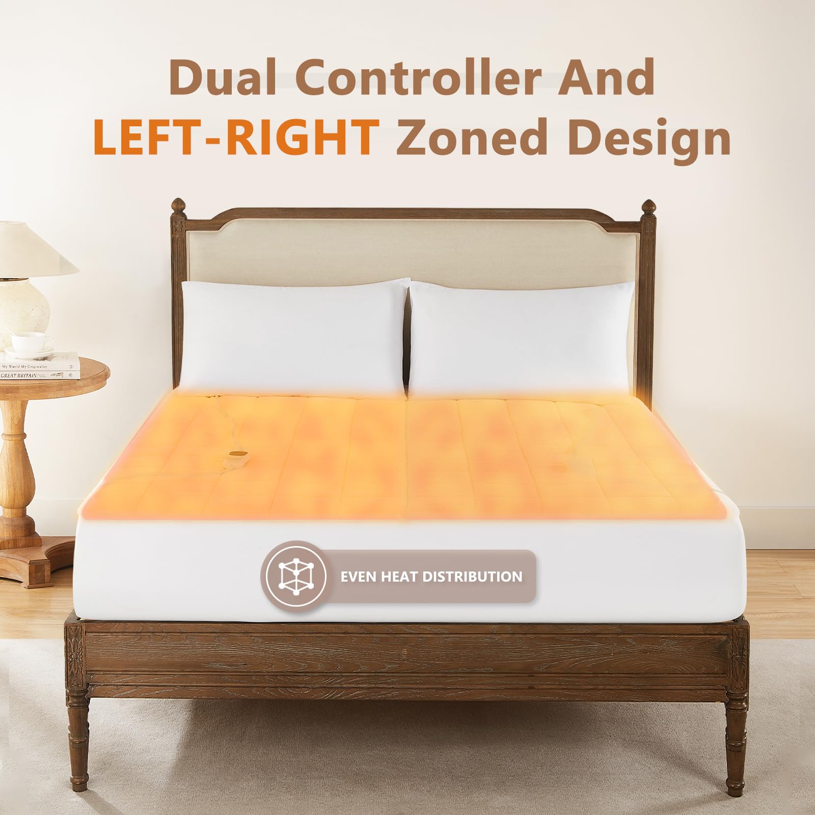 Snapklik.com : Homemate Heated Mattress Pad Full Size For Cold Sleepers ...