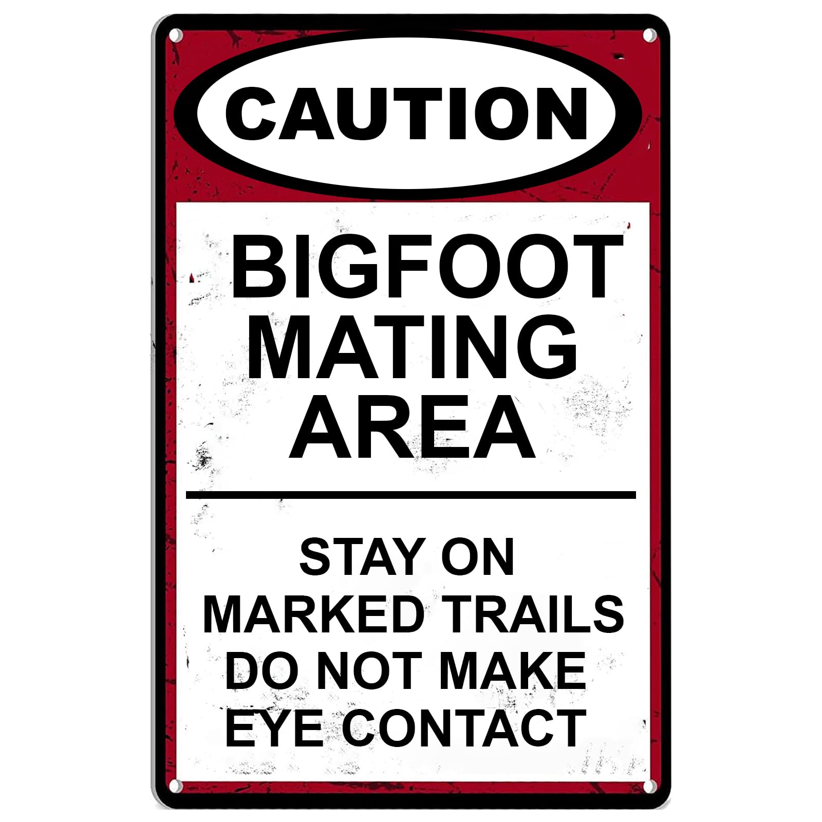 Amazon.com: Bigfoot Mating Area Tin Sign,Stay On Marked Trails Do Not ...