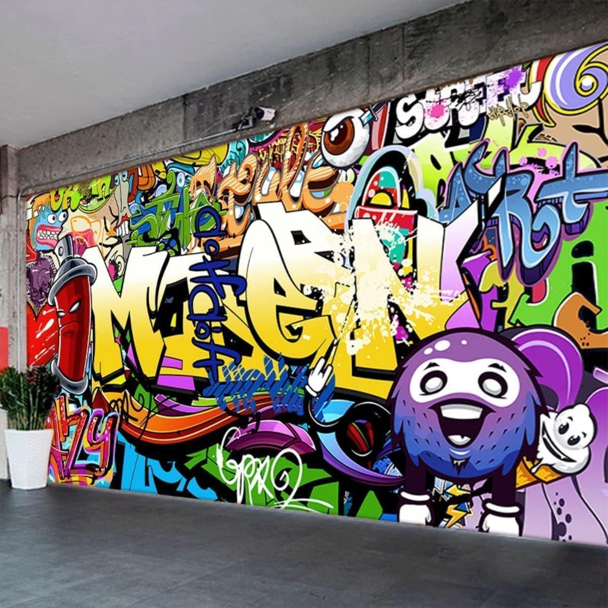 Amazon.com: KOMNNI Custom Wallpaper Mural, Large Graffiti Wallpaper ...