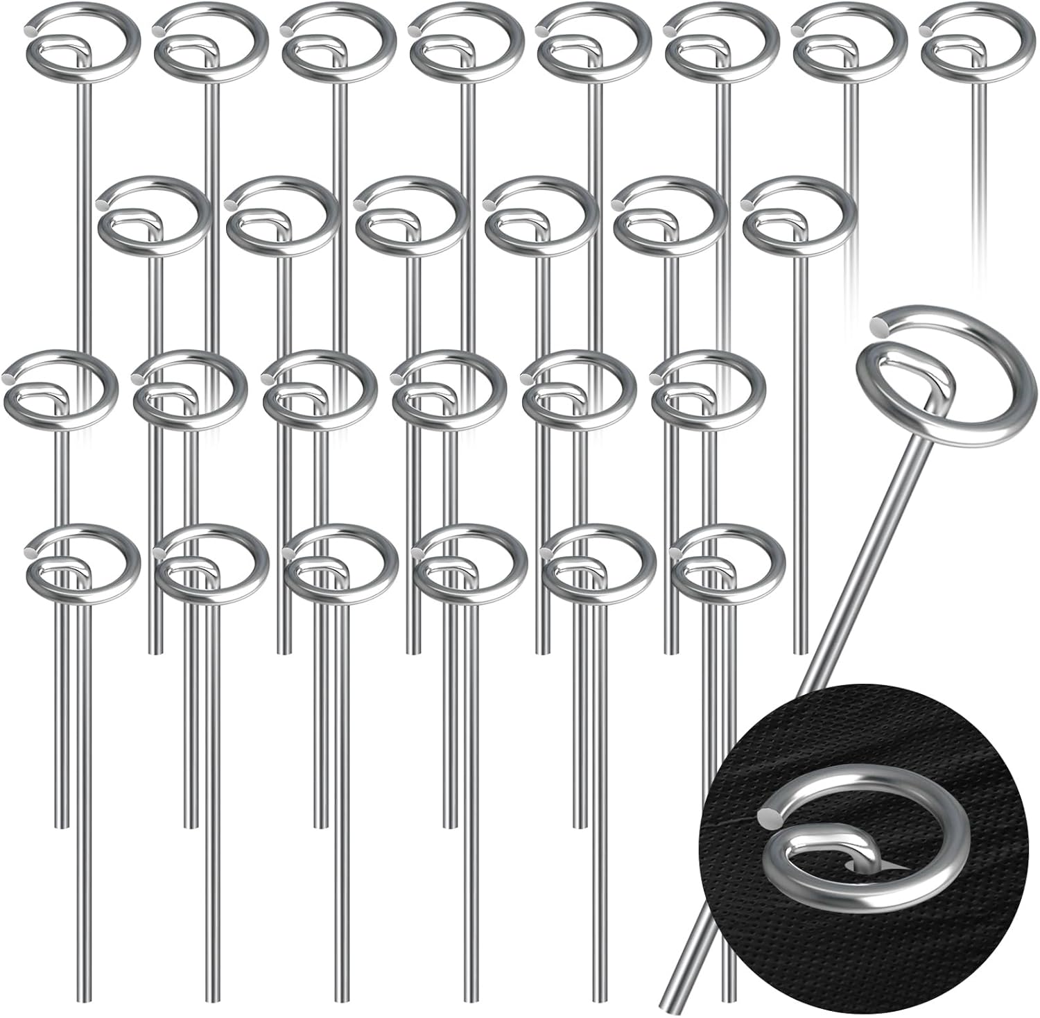 Amazon.com : 50Pcs Landscape Fabric Pins, 6IN Landscape Staples, Dome ...