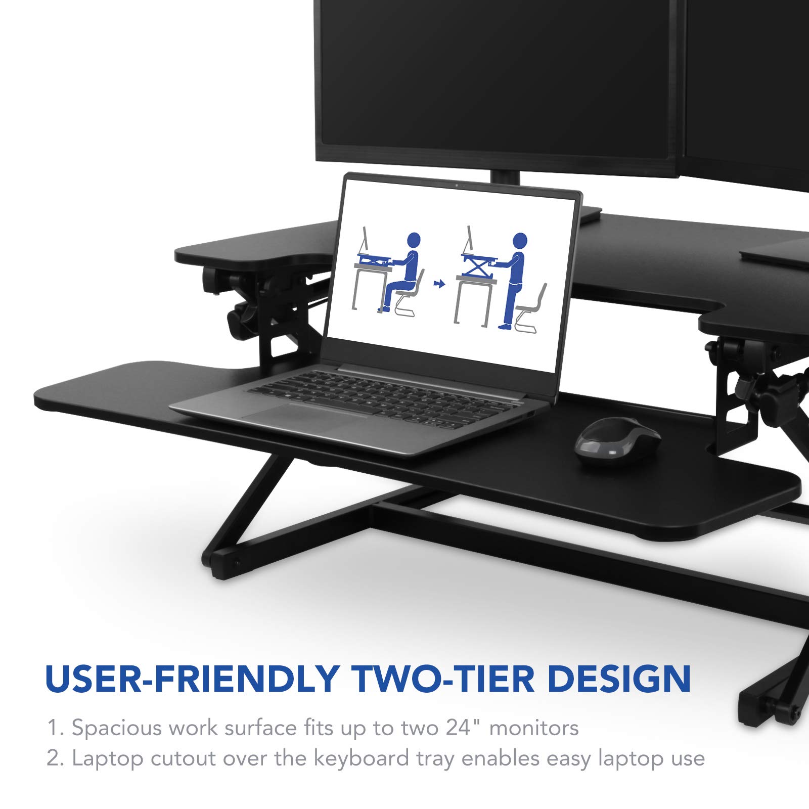 FlexiSpot Standing Desk Riser- 35" Height Adjustable Desk Tabletop ...