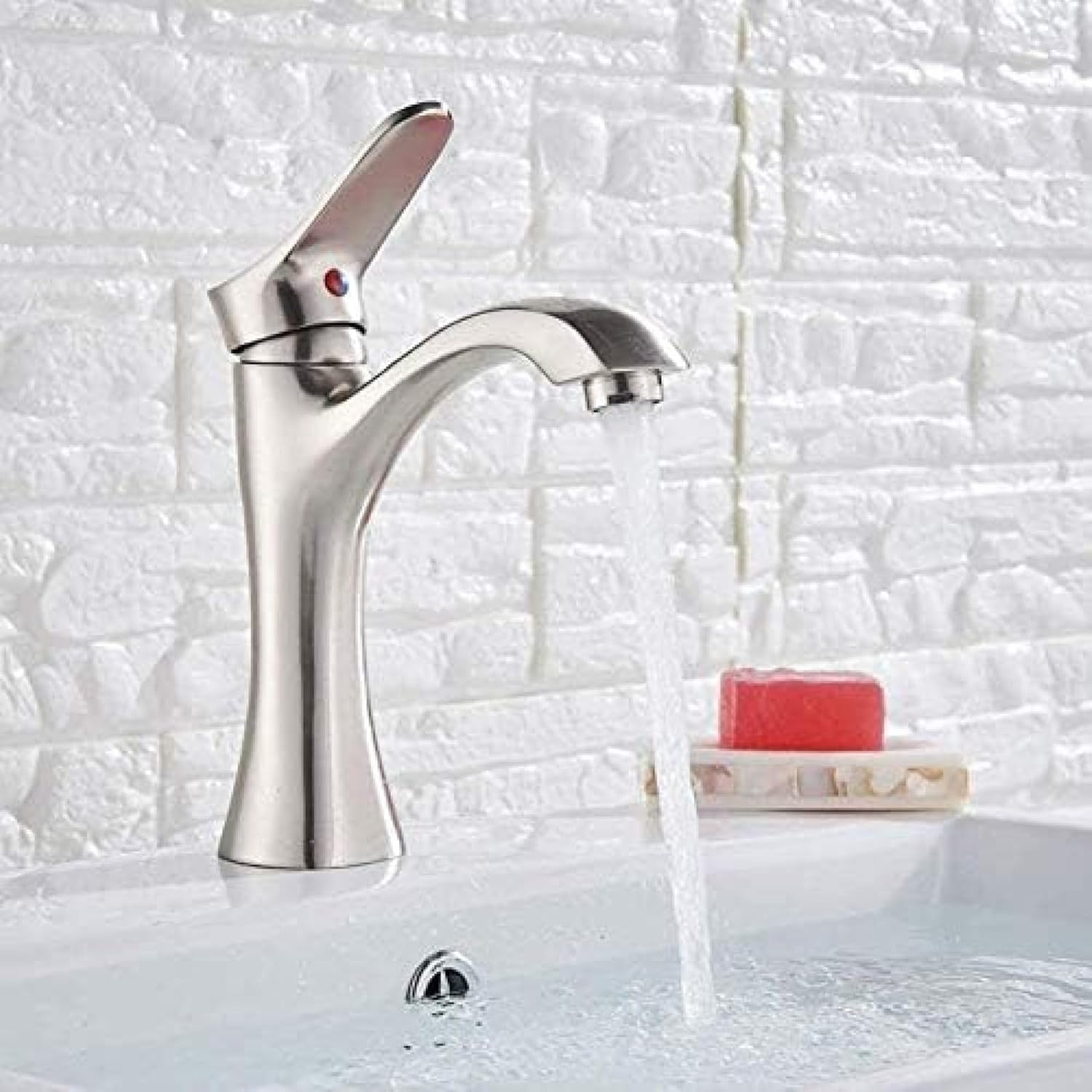 Faucet Brushed Nickel Basin Sink Faucet Hot Old Mixer Crane Faucet ...