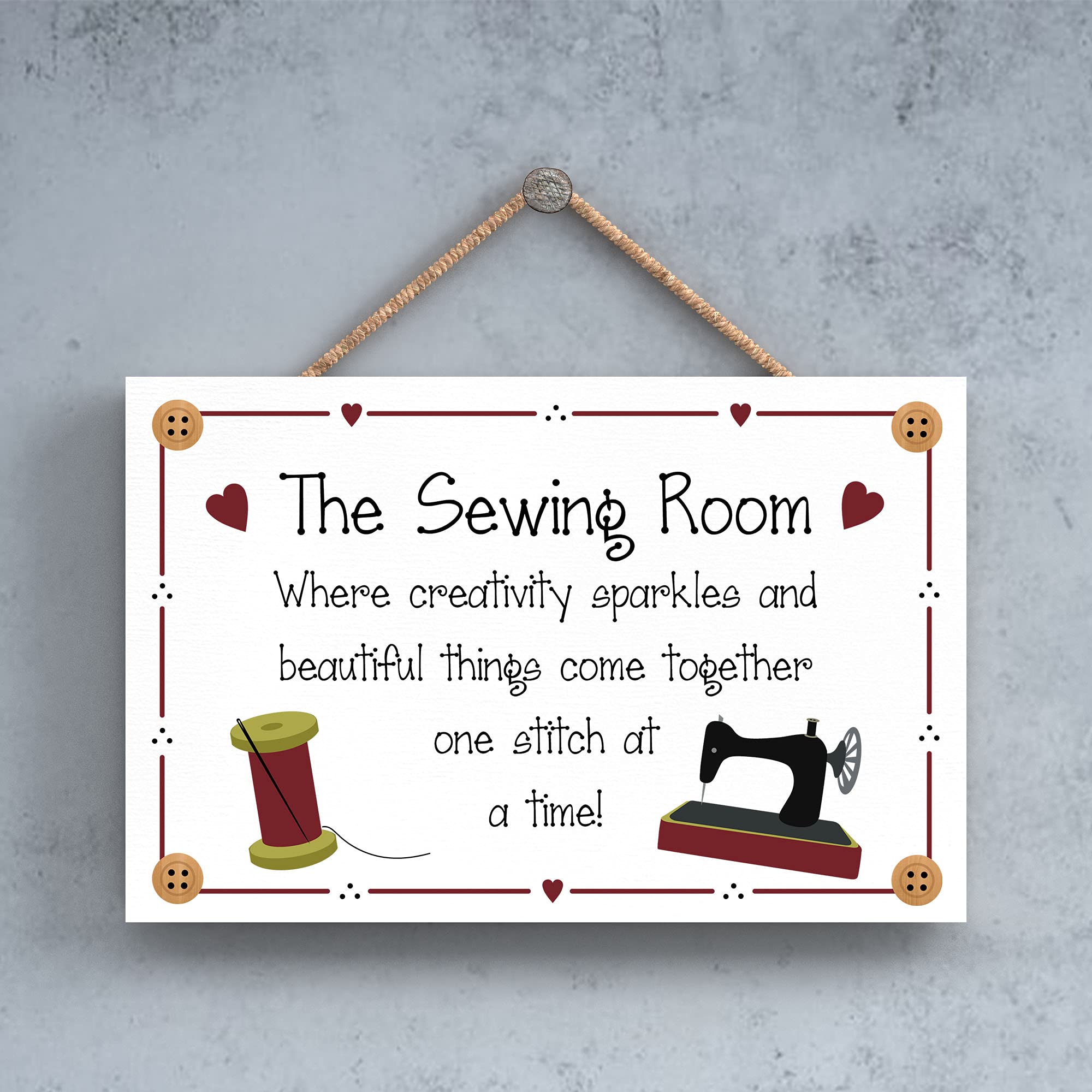 Sewing Room Plaque Humour Craft Needlepoint Hobby Sewing Machine Sign ...