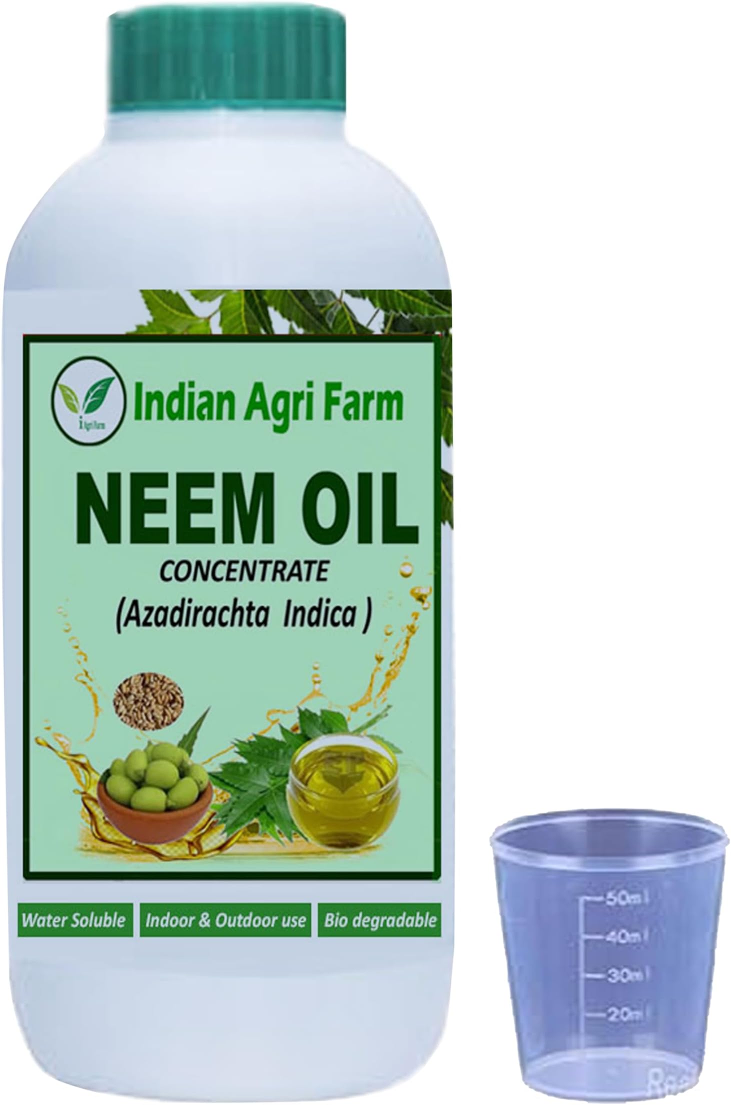Iagrifarm Organic Cold Pressed Water Soluble Pure Neem Oil - 1L - for ...