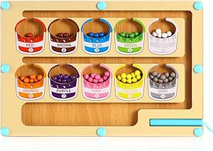 Amazon.com: Magnetic Color and Number Maze Montessori Toys Wooden Color ...