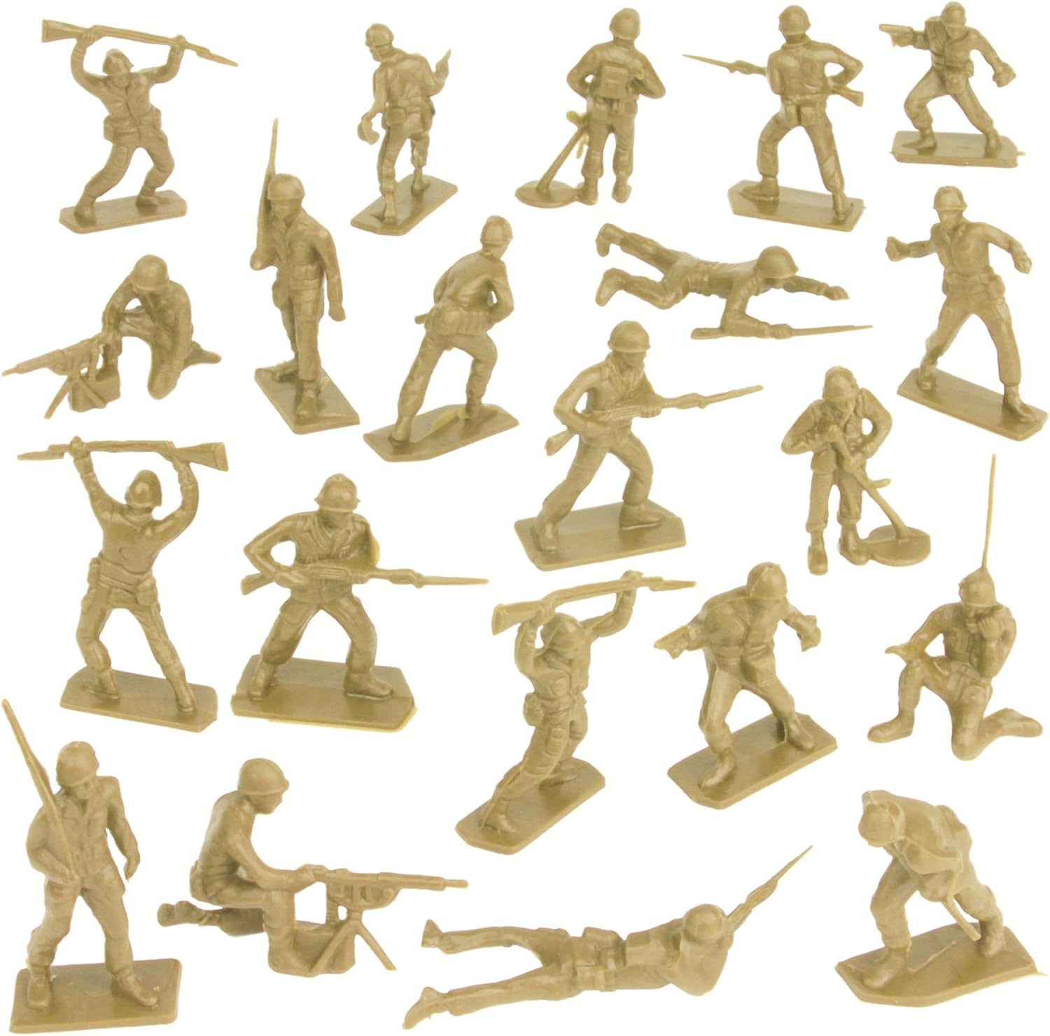 Amazon.com: Tim Mee Toy Plastic Army Men - 28pc Tan WW2 Soldier Figures ...