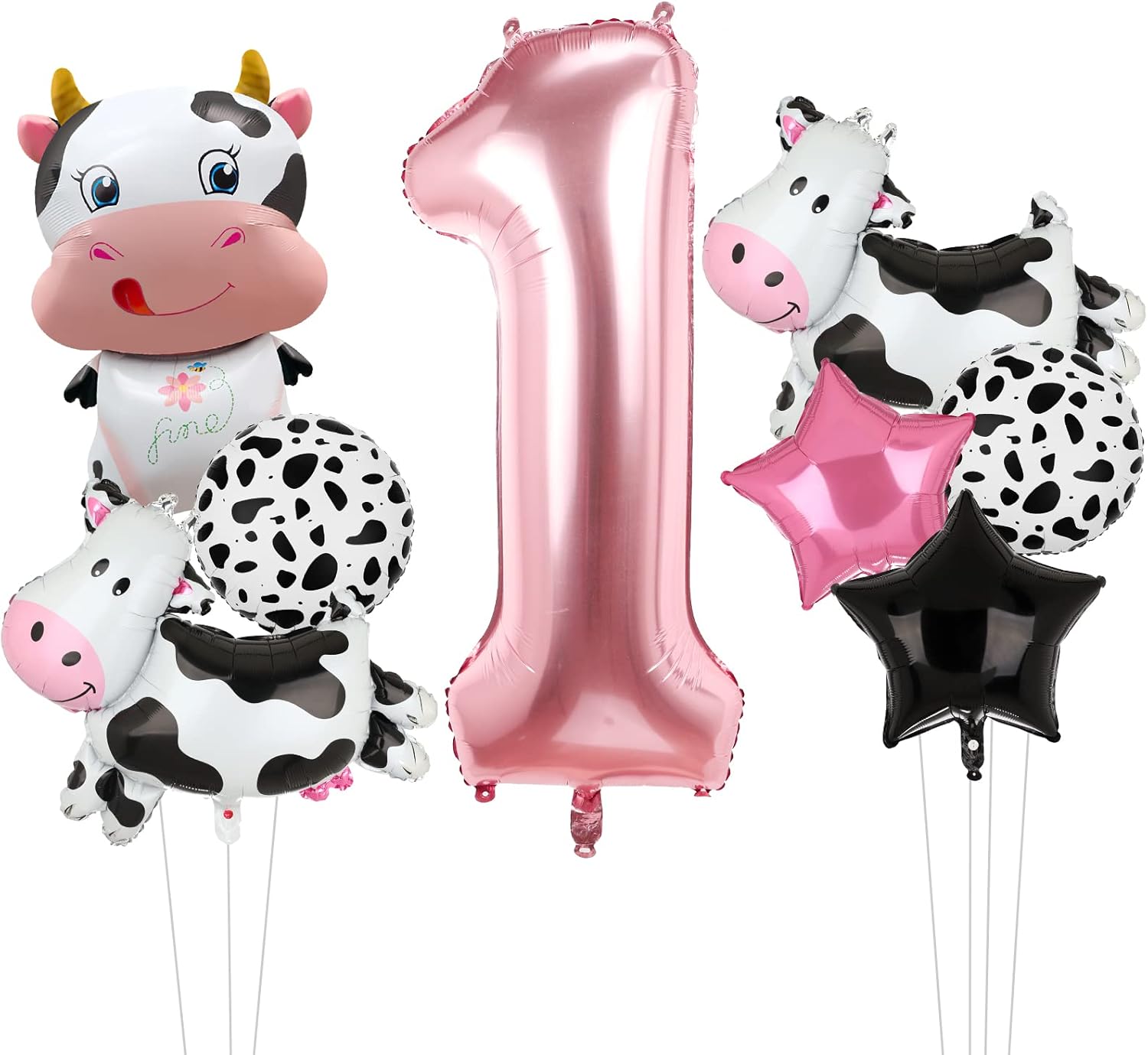 Amazon.com: 8PCS Cow Balloons Cow Mylar Foil Balloon 1st Cow Farm ...