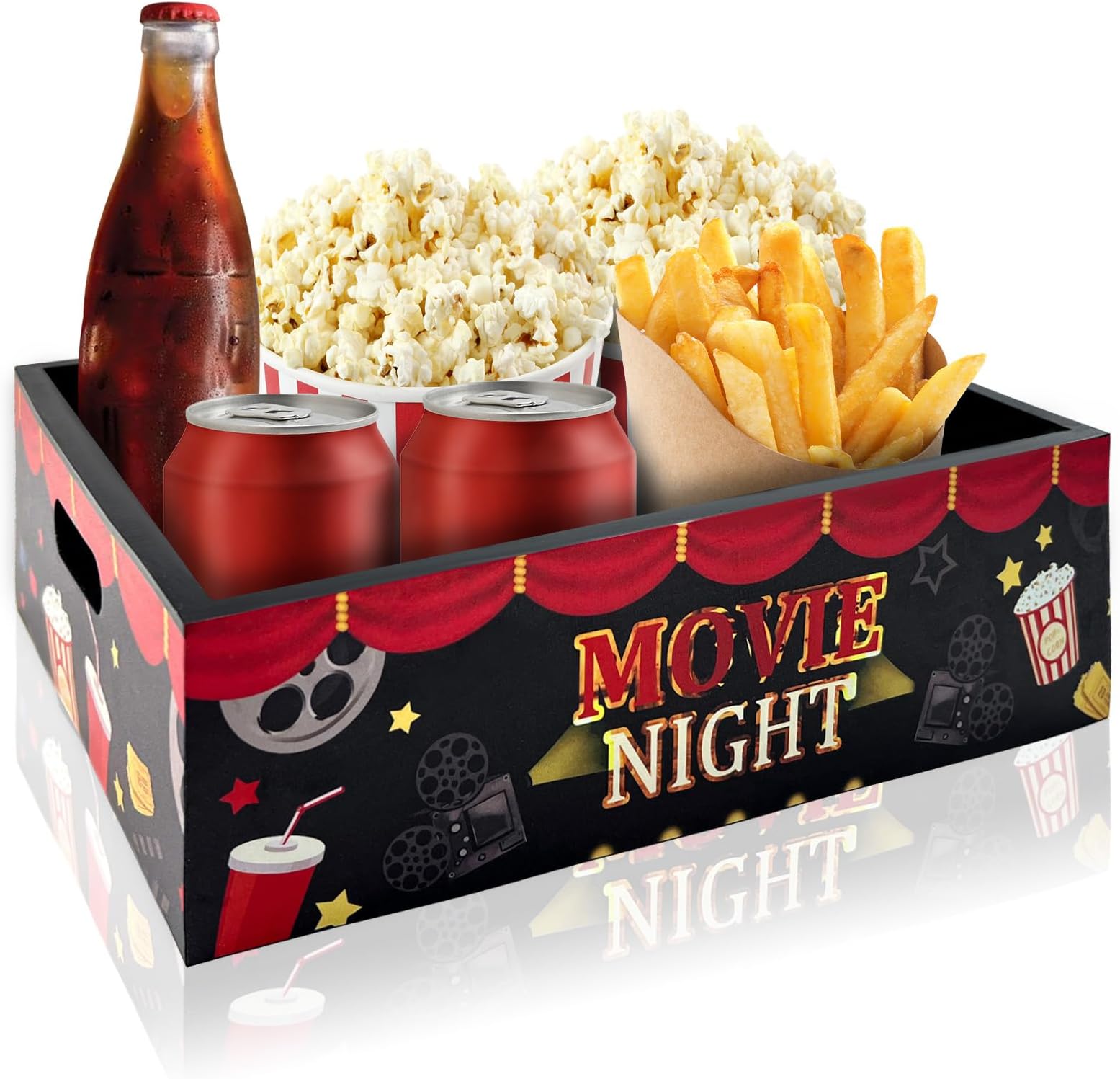 Amazon.com: Threehoney 15 Inch Movie Night Snack Trays with Handles ...