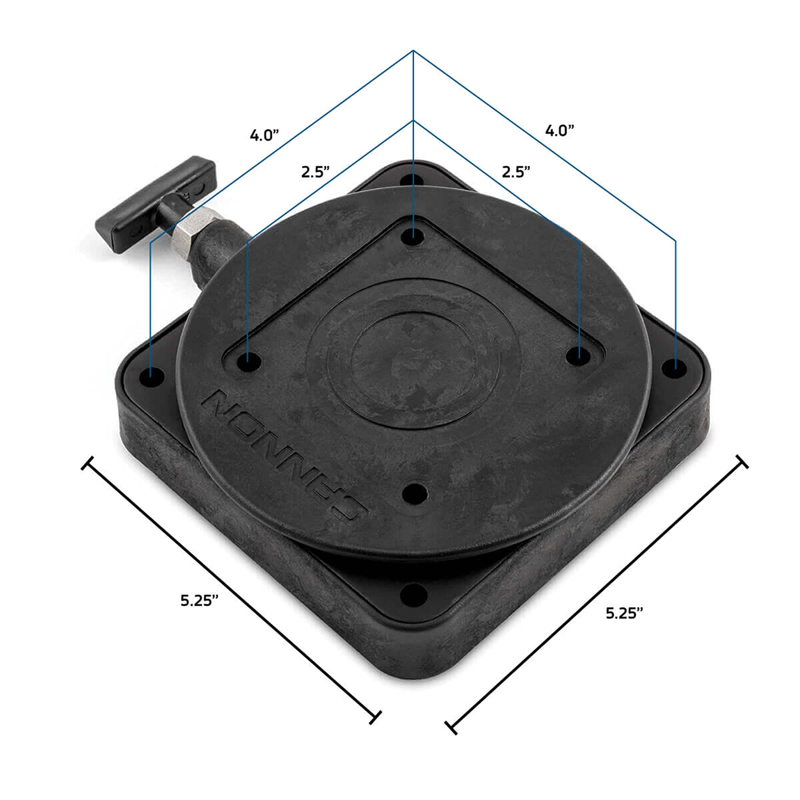 Snapklik.com : Cannon 2207003 Low-Profile Swivel Downrigger Mounting Base