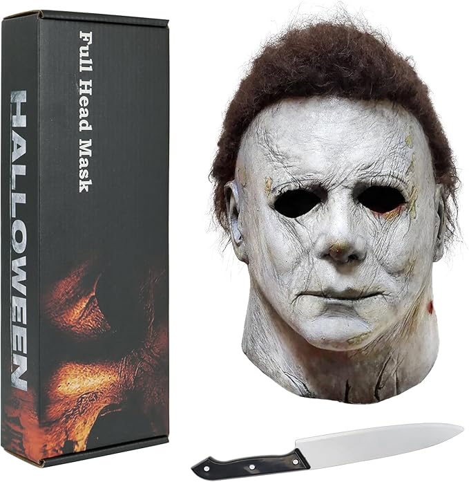 Halloween Mask for Adult With Classic Knife Scary Halloween Cosplay ...