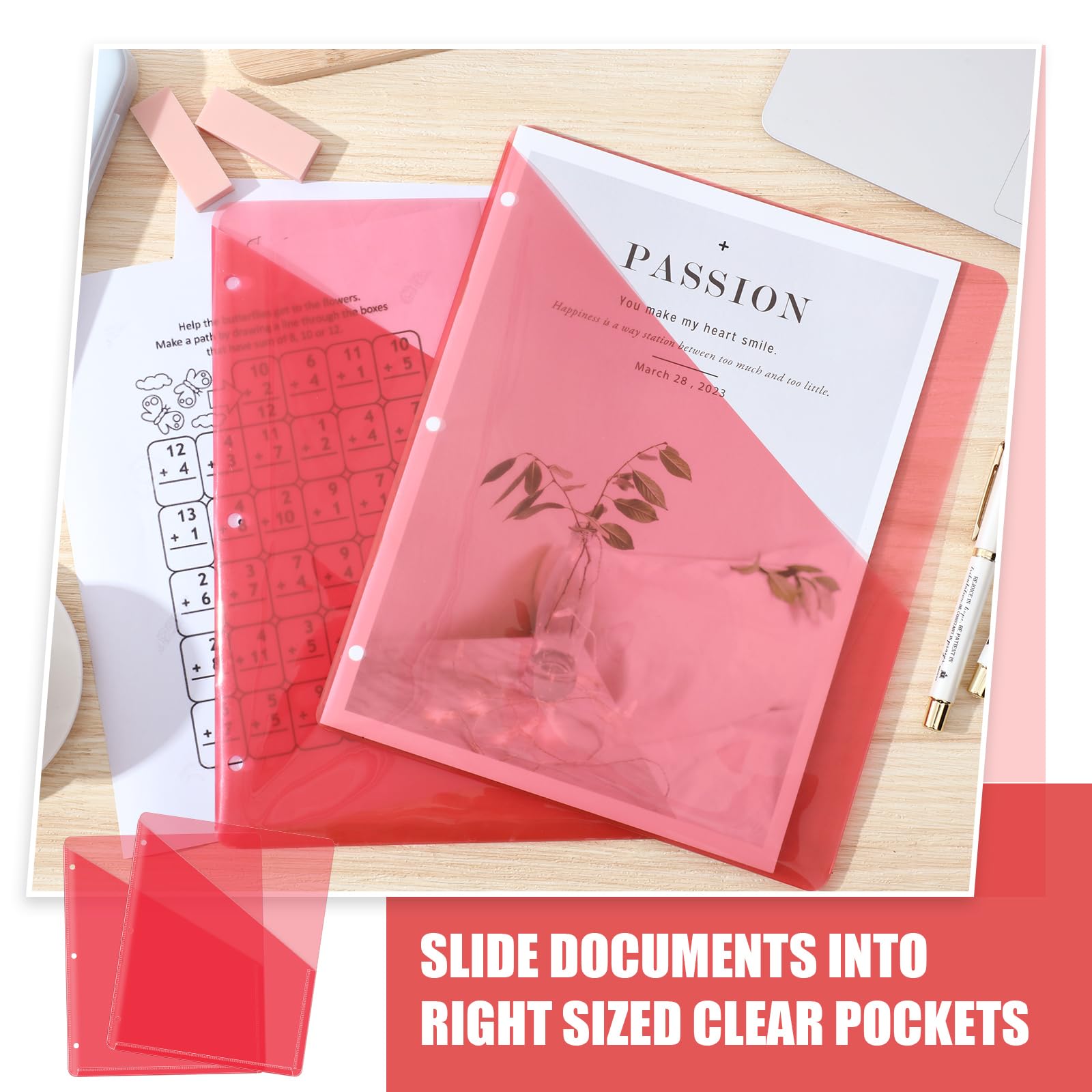 Snapklik.com : Seajan 48 Pcs 3 Hole Punch Binder Folders 3 Ring Binder ...